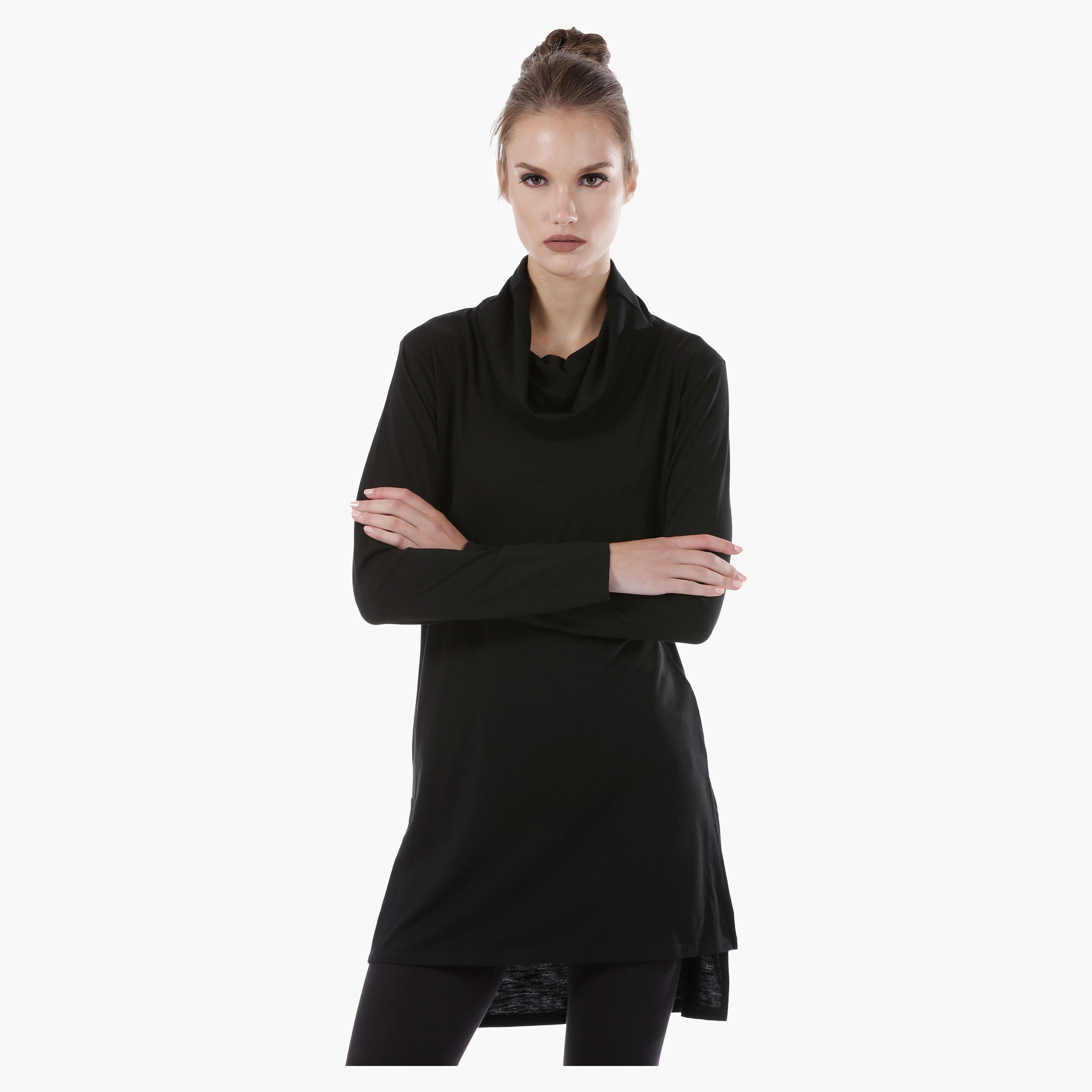 Buy Cowl Neck Top with Long Sleeves and High-Low Hem Online ...