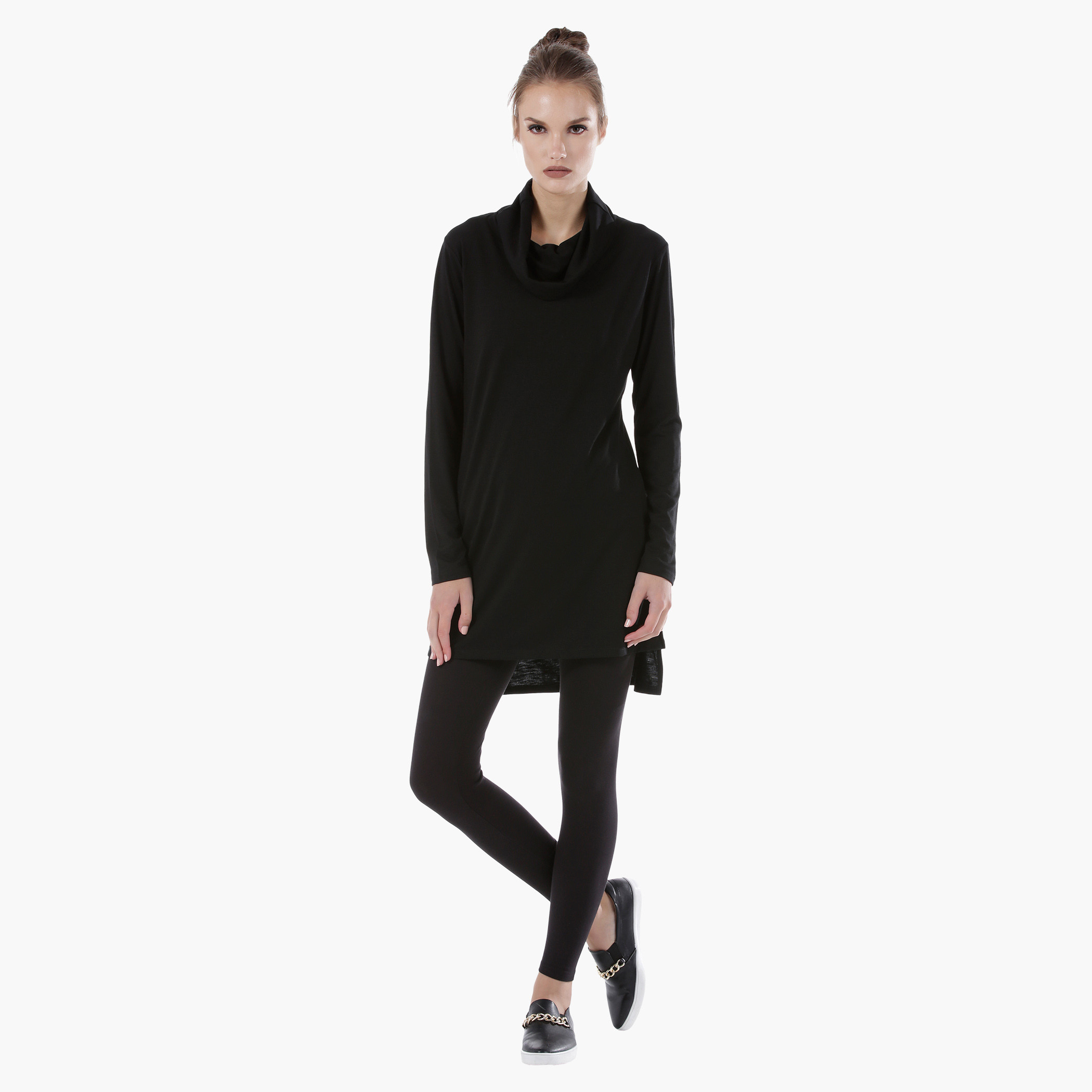 Buy Cowl Neck Top with Long Sleeves and High-Low Hem Online ...