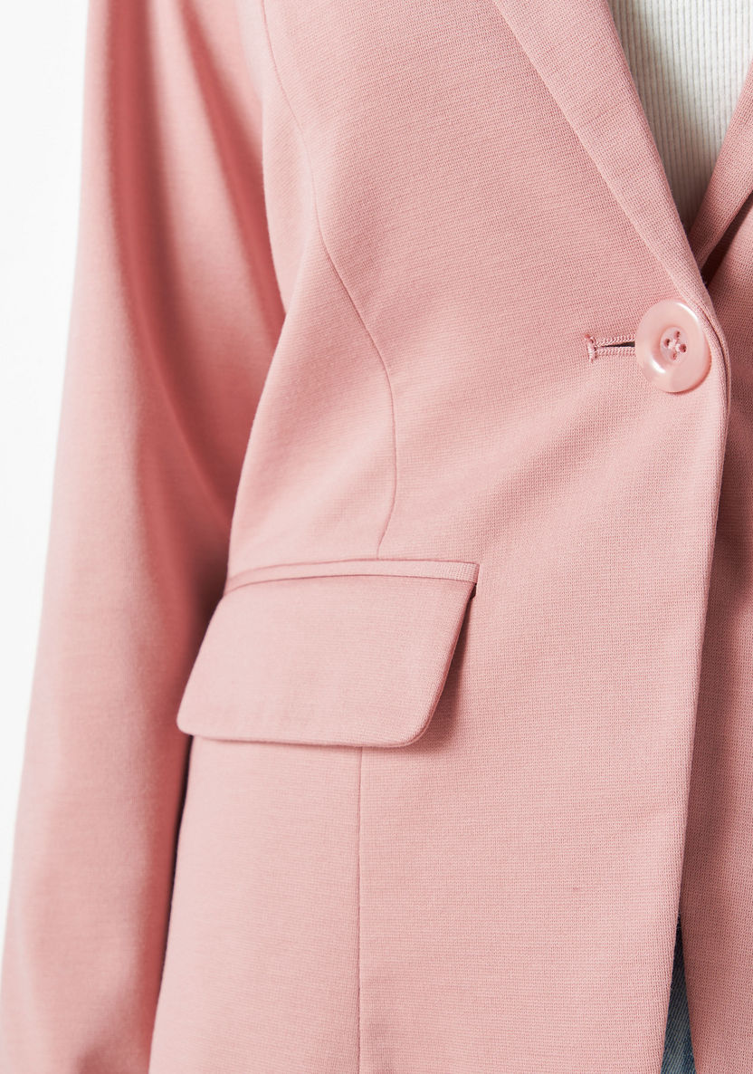 Buy Solid Blazer With Notch Lapel And Pockets Splash Uae