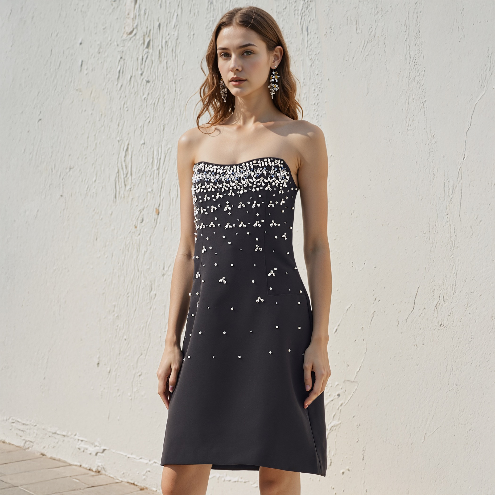 Shop Embellished Tube Dress with Zip Closure Online | Splash UAE