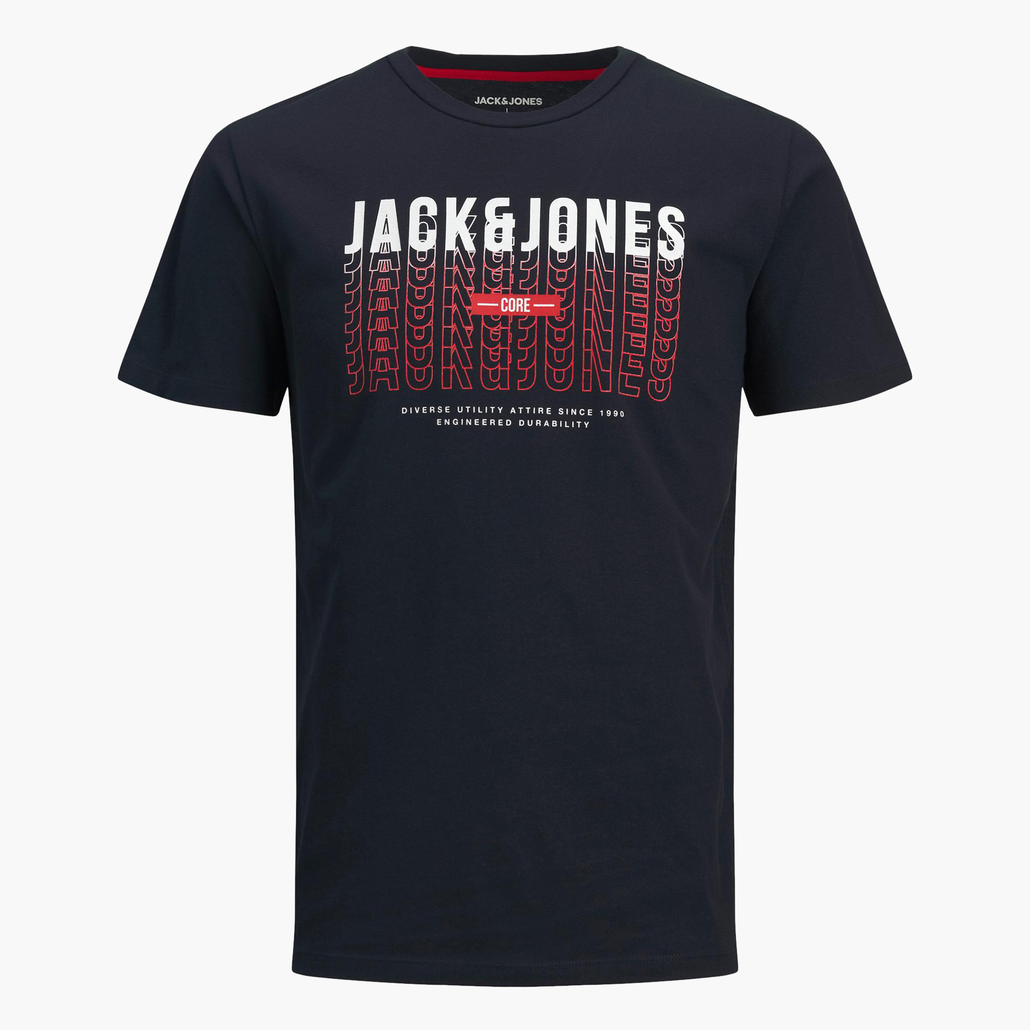 Shop Jack & Jones Printed Crew Neck T-shirt with Short Sleeves Online ...