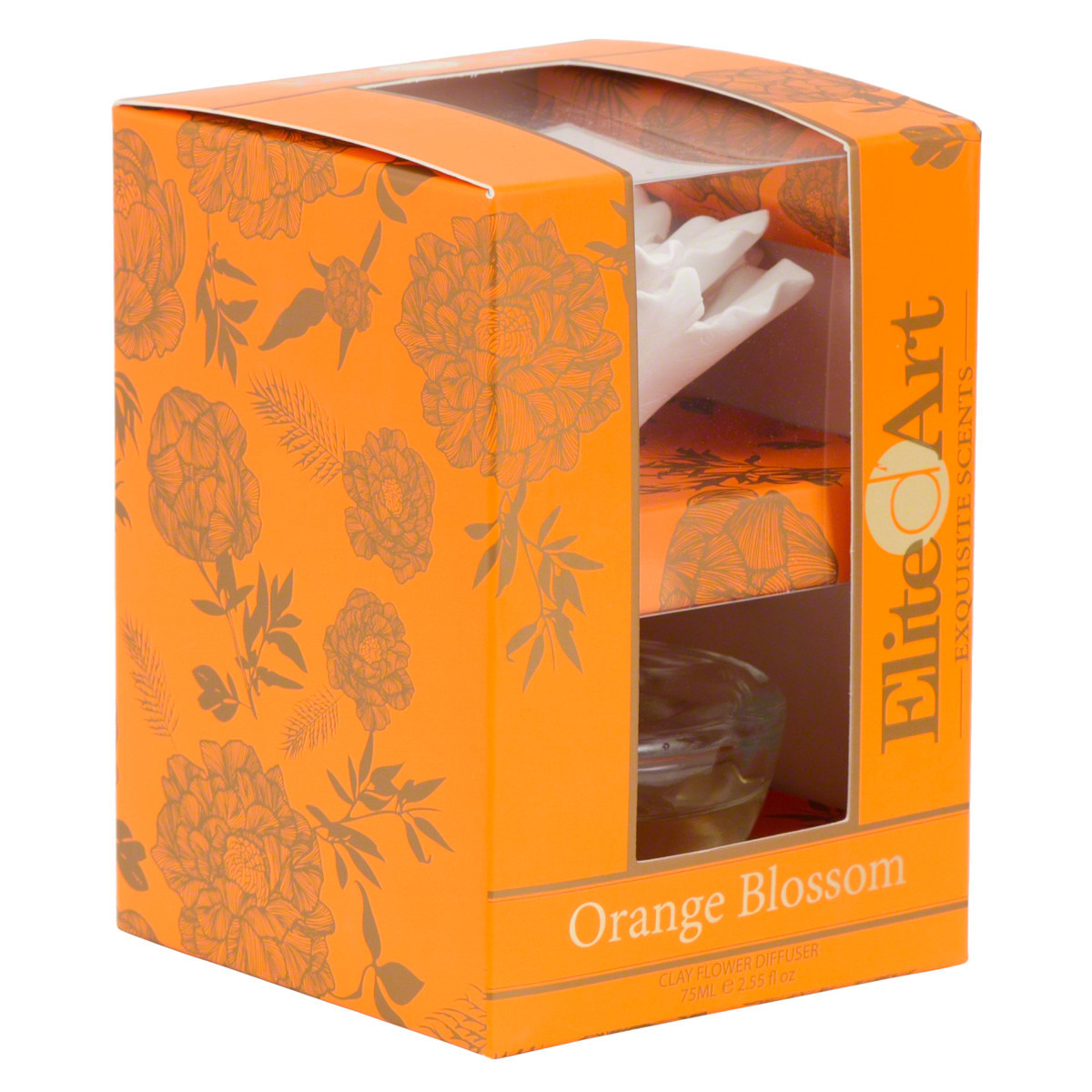 Buy Elite D'Art Clay Flower Oil Diffuser 75 ml - Orange Blossom Online ...