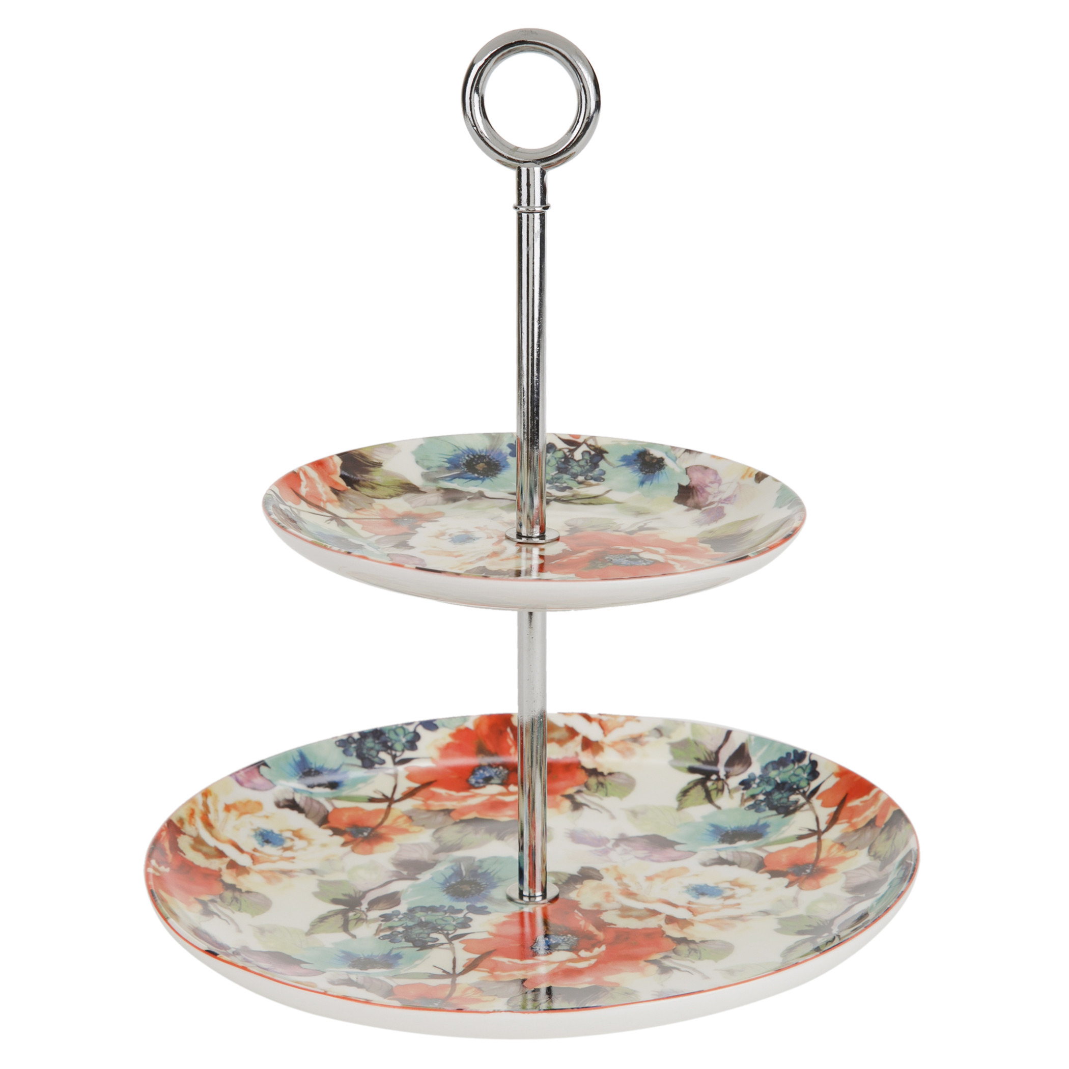 Buy Floral Printed Two-tier Cake Stand Online | Centrepoint UAE