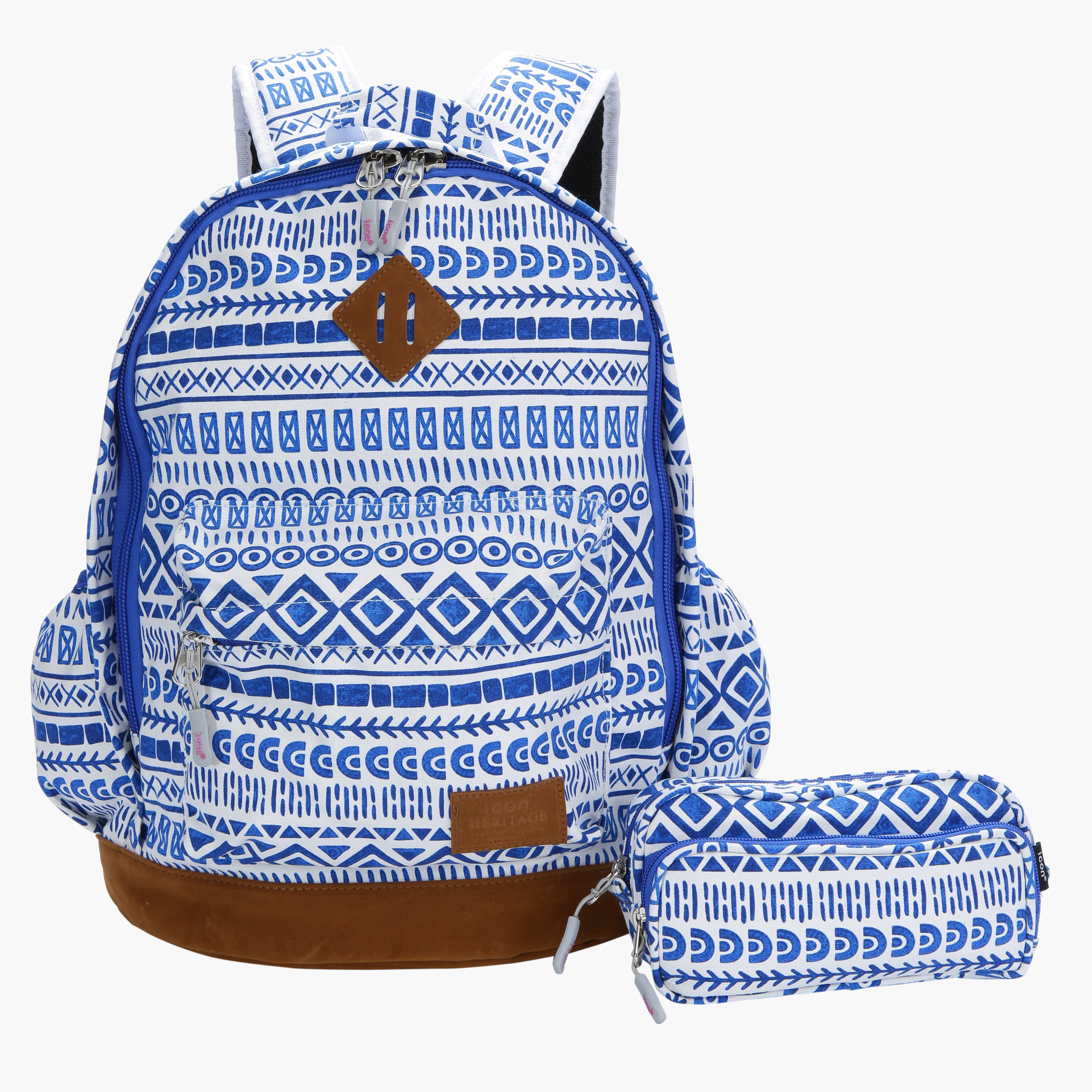 Buy icon Tribal Print Backpack with Pencil Case Online | Centrepoint UAE