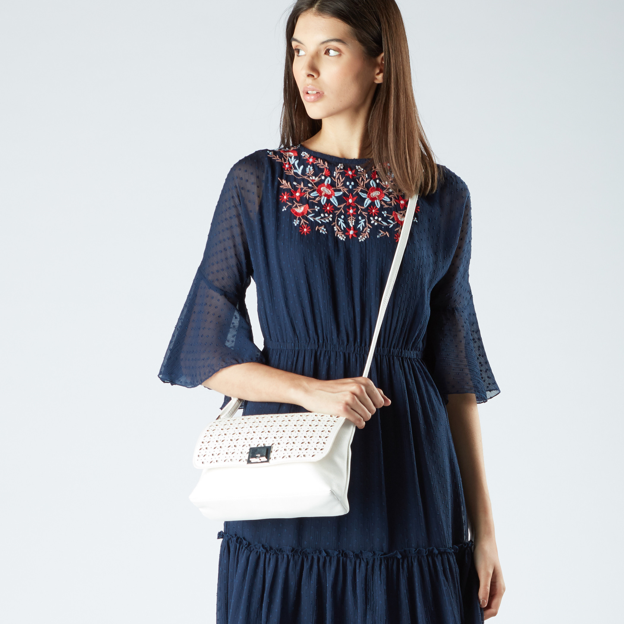 Buy Sasha Laser Cut Detail Satchel Bag with Metallic Closure Online ...