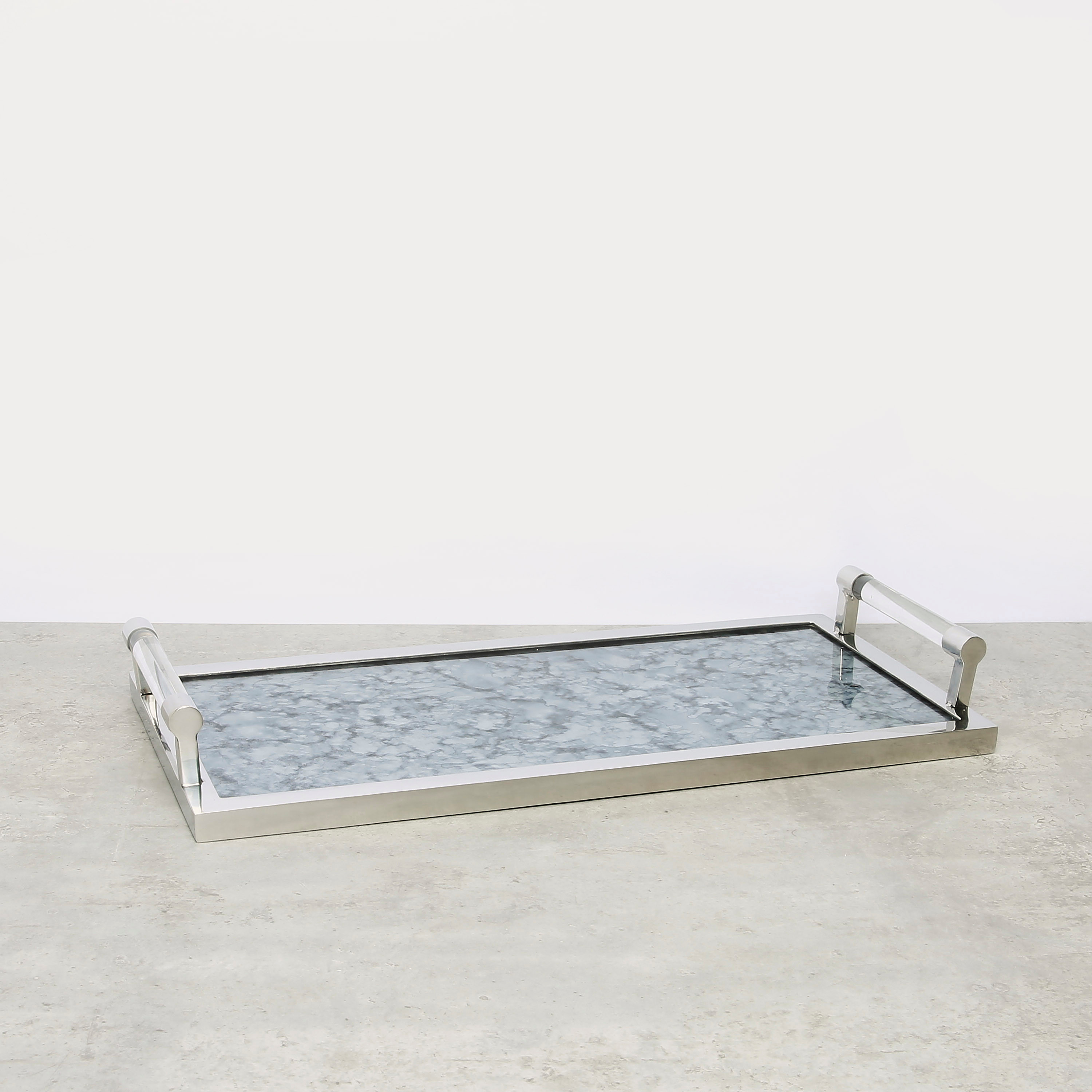 Buy Decorative Rectangular Glass Tray with Handles - 56.5x26.5x7.5 cms ...