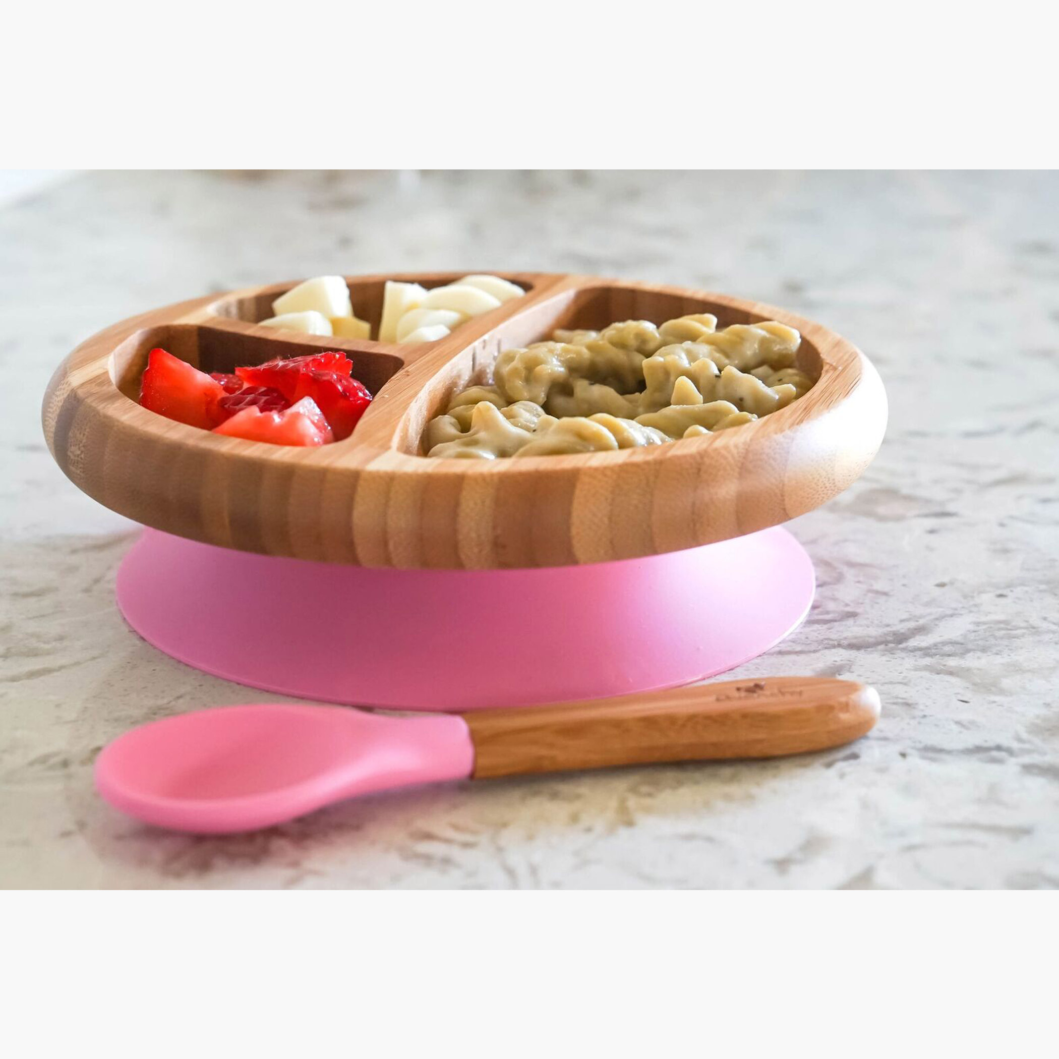 Buy Avanchy Bamboo Suction Plate and Spoon Set Online Babyshop UAE