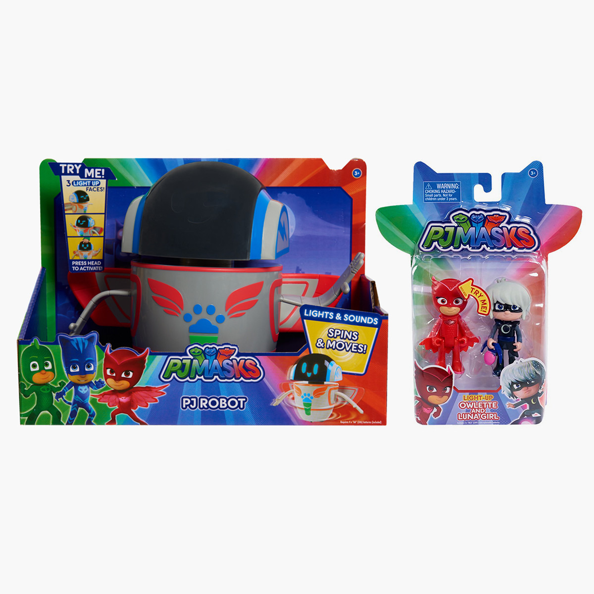 Buy PJ Masks Lights & Sounds Robot with Free PJ Masks Duet Figurine ...