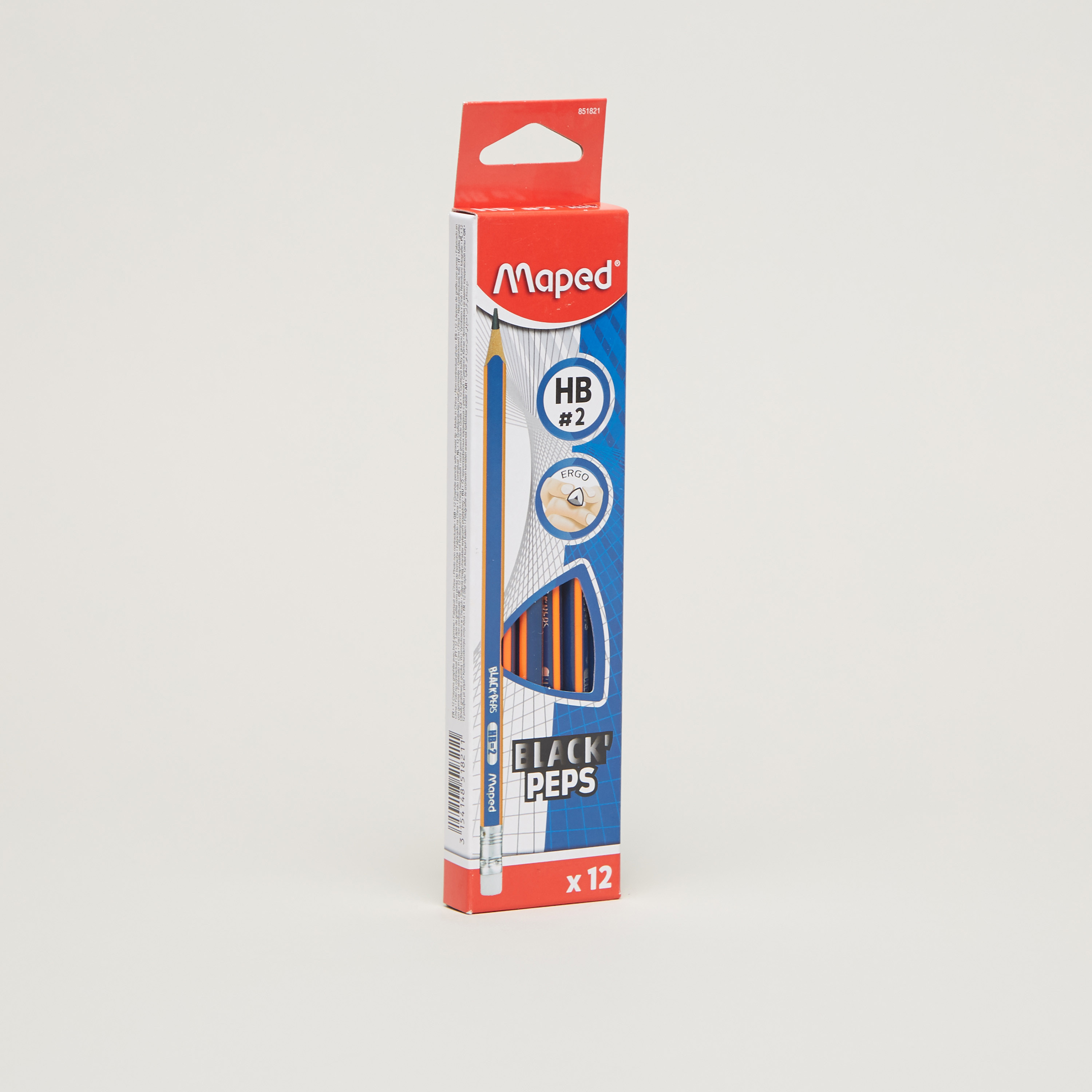 Shop Maped Black Peps HB Pencil with Eraser - Set of 12 Online ...