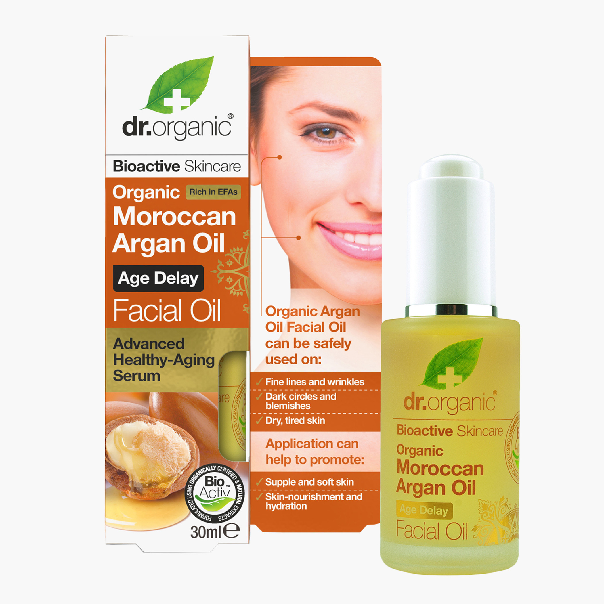 Buy dr anic Moroccan and Argan Age Delay Facial Oil 30 ml Online Centrepoint Bahrain