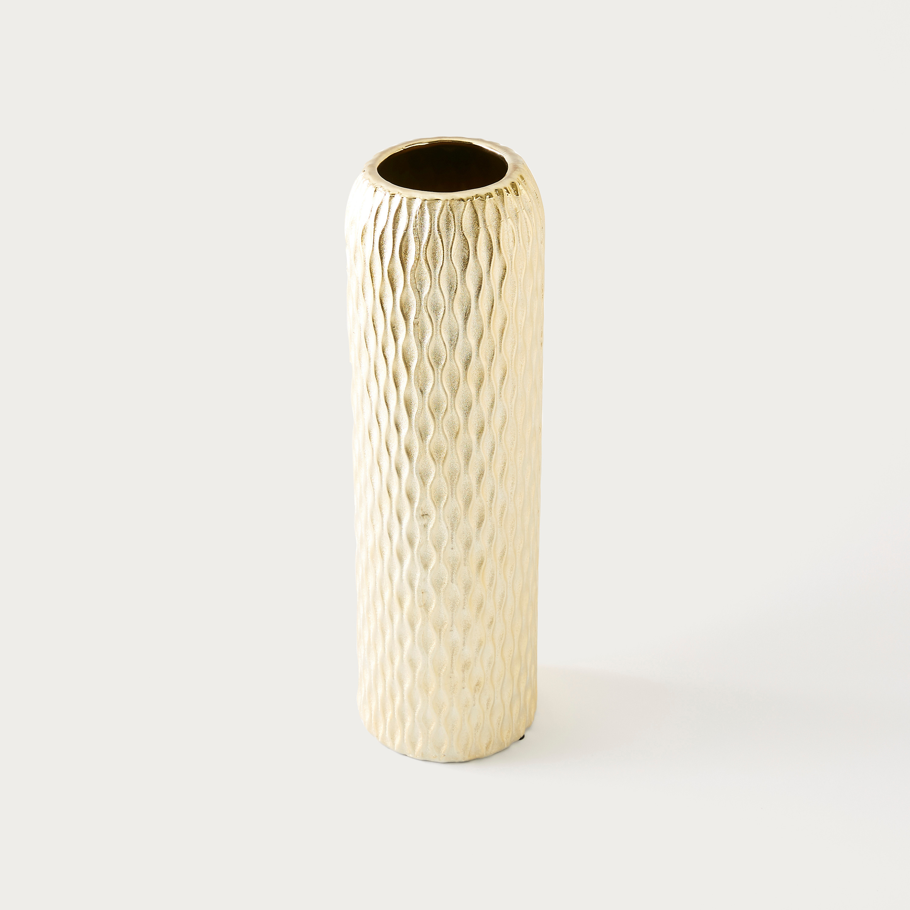 Shop Textured Ceramic Vase - 14x14x45 cms Online | Centrepoint Oman
