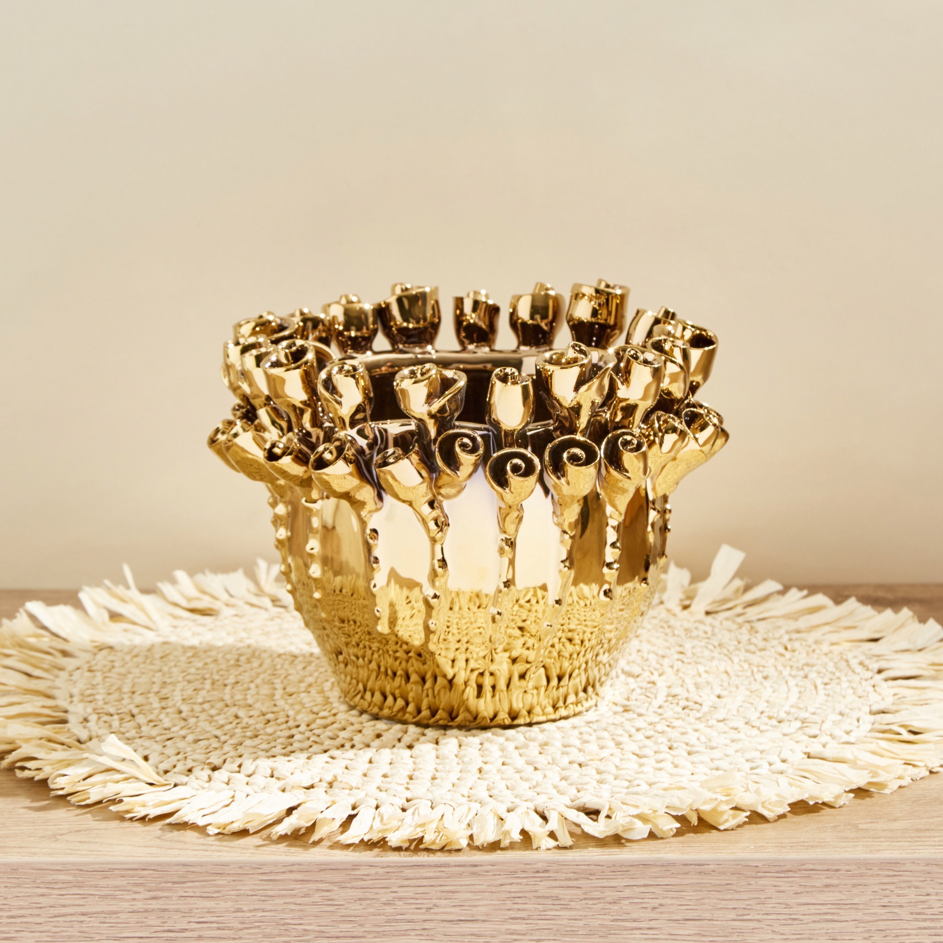 Buy Floral Accent Glossy Vase - 21x21x15 cms Online | Centrepoint Kuwait
