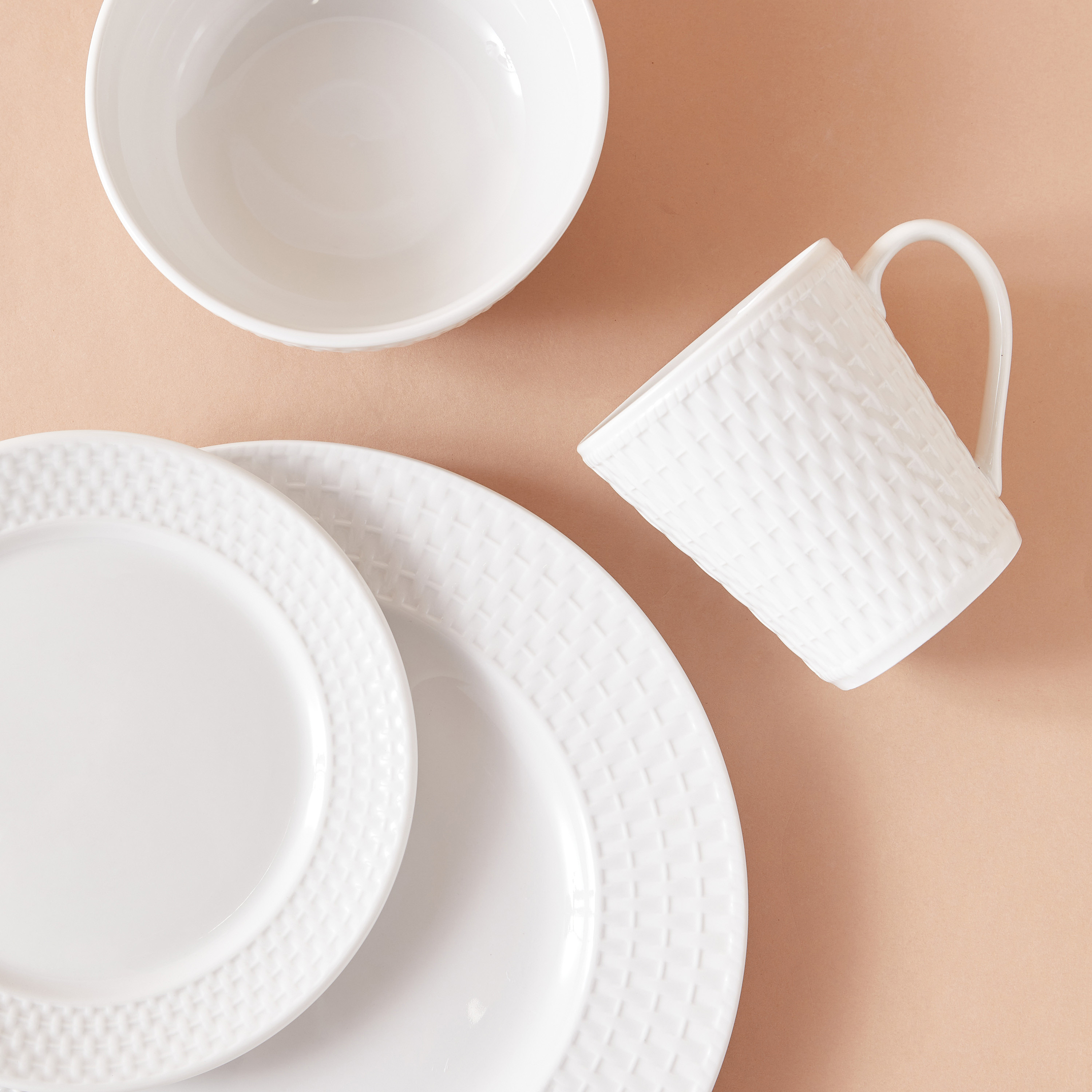 Buy Juliette 16-Piece Textured Porcelain Dinner Set - Serve 4 Online ...