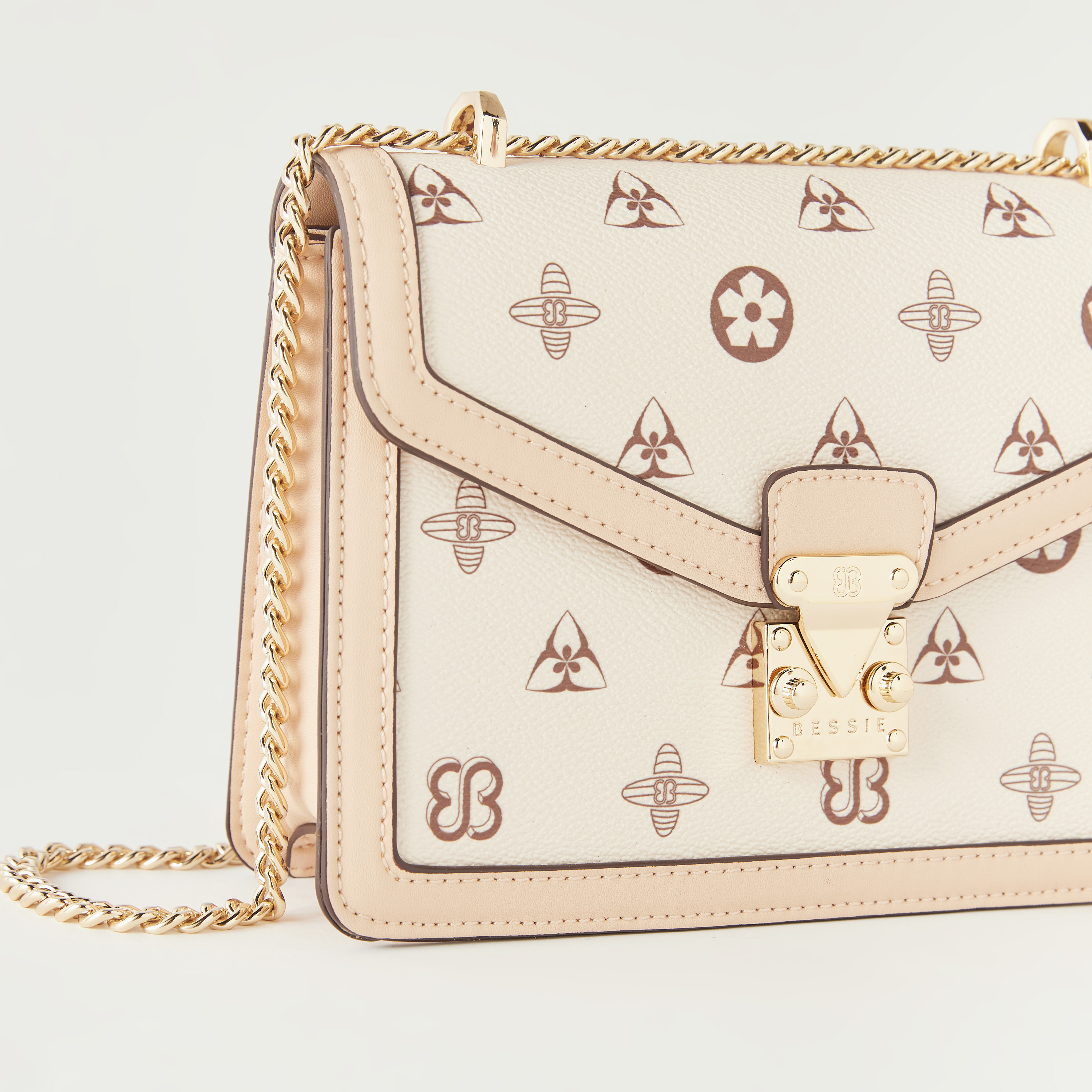 Buy Bessie London All Over Logo Print Crossbody Bag Online ...