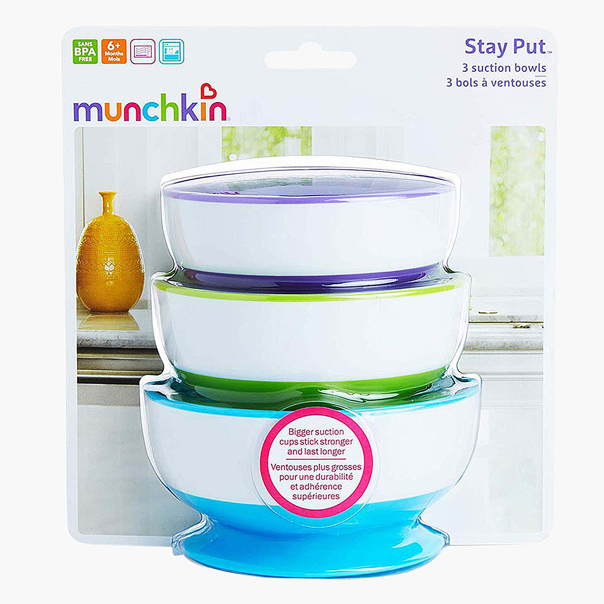 Buy Munchkin 3 Piece Stay Put Suction Bowl Set Online Babyshop UAE