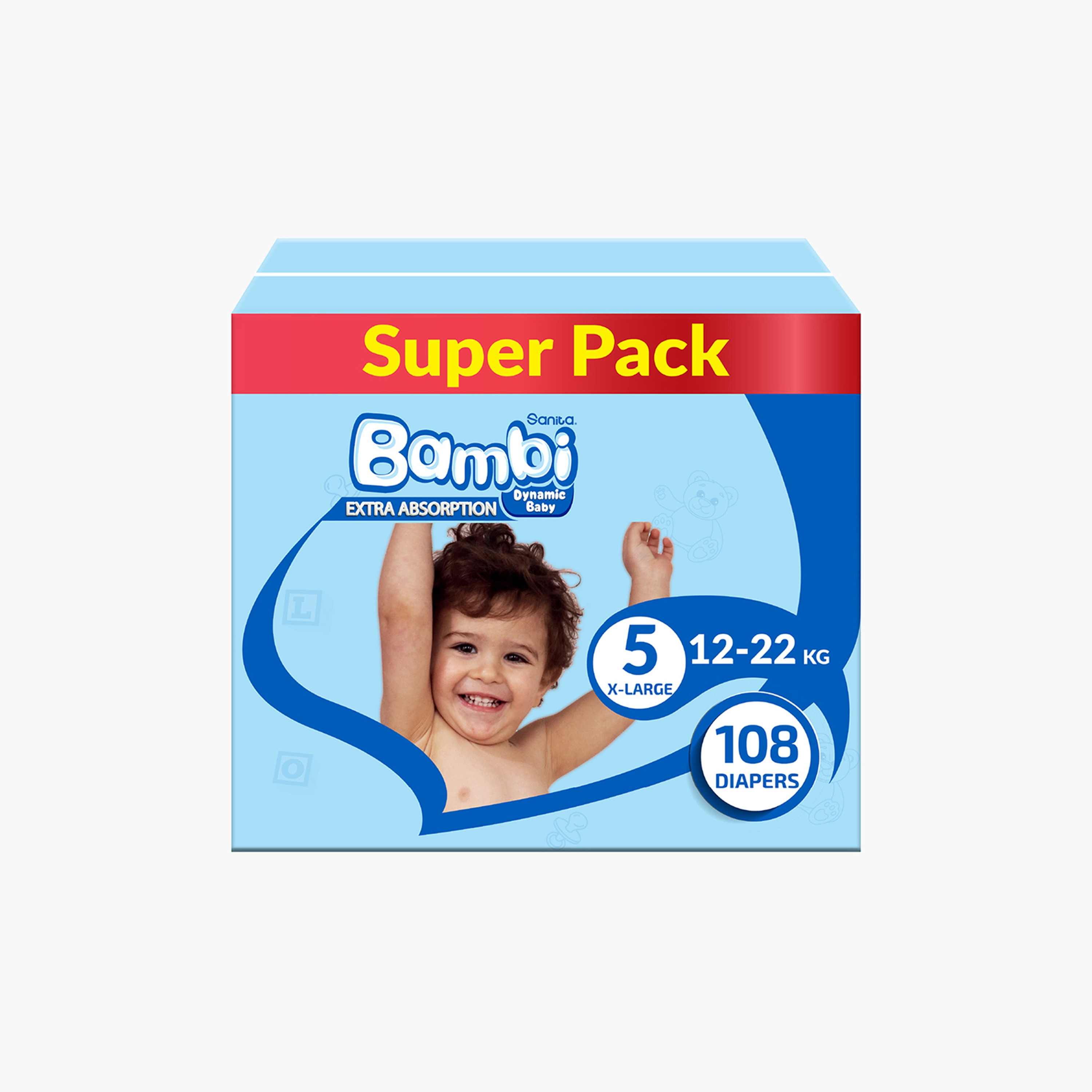 Buy Bambi Extra Absorption Size 5, Extra Large 108-Diapers Super Pack ...