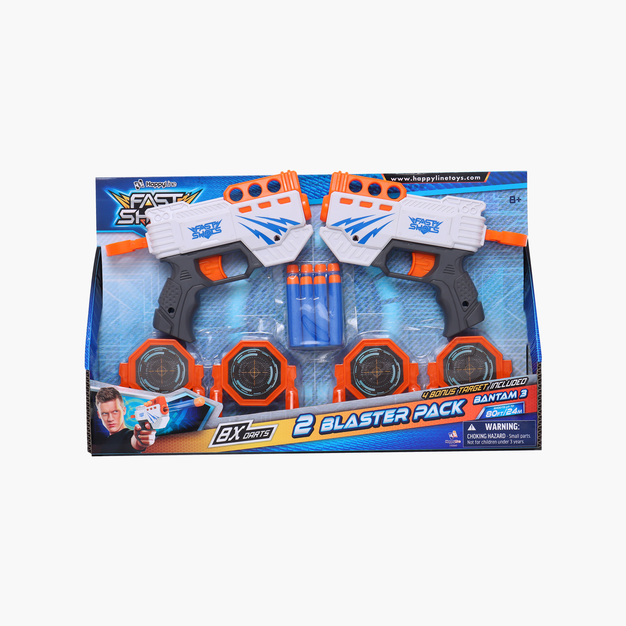 Buy Fast Shots 2-Piece Blaster Set with 8 Foam Darts and 2 Targets ...