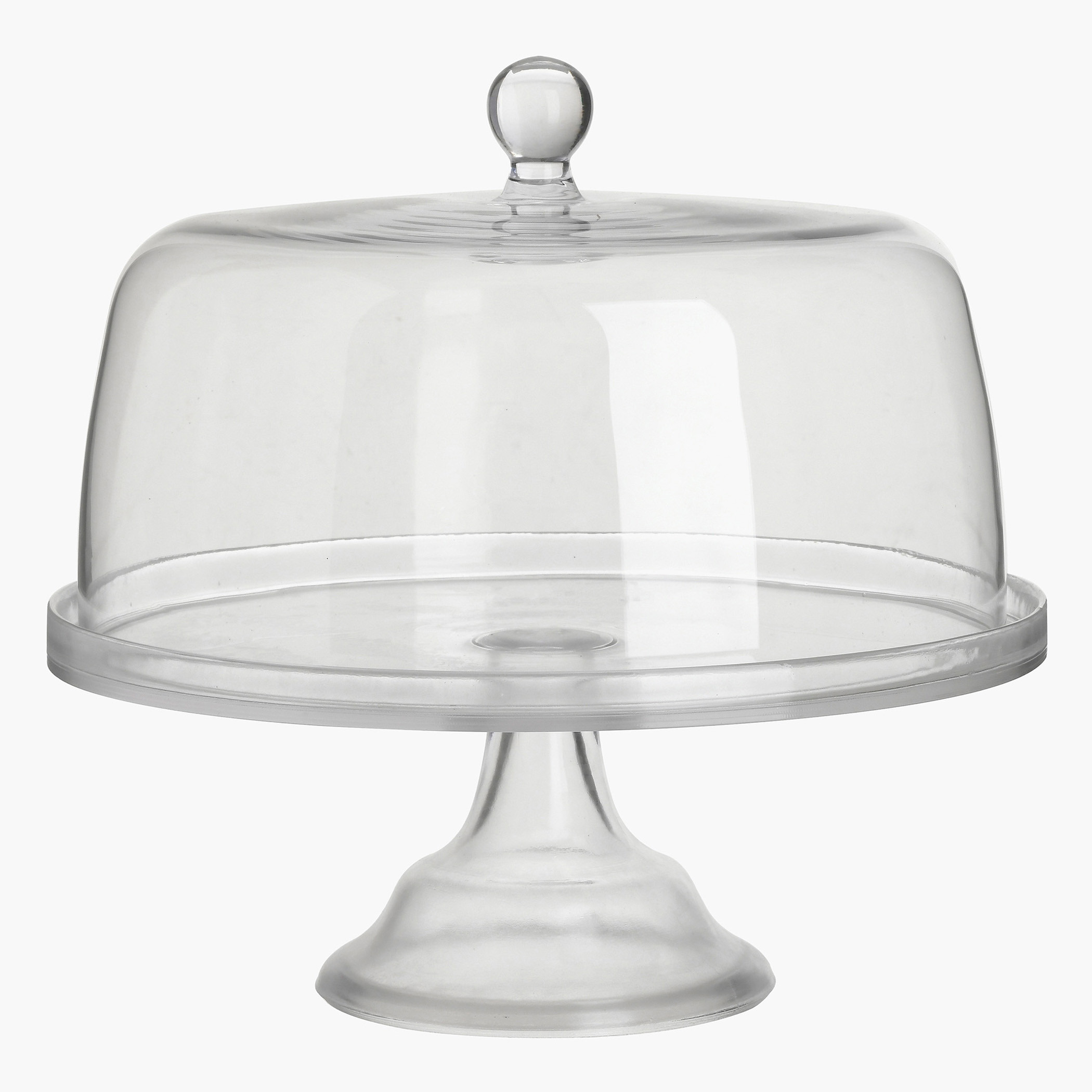 Buy Transparent Footed Glass Cake Stand with Dome Lid - 29x29x30 cms ...