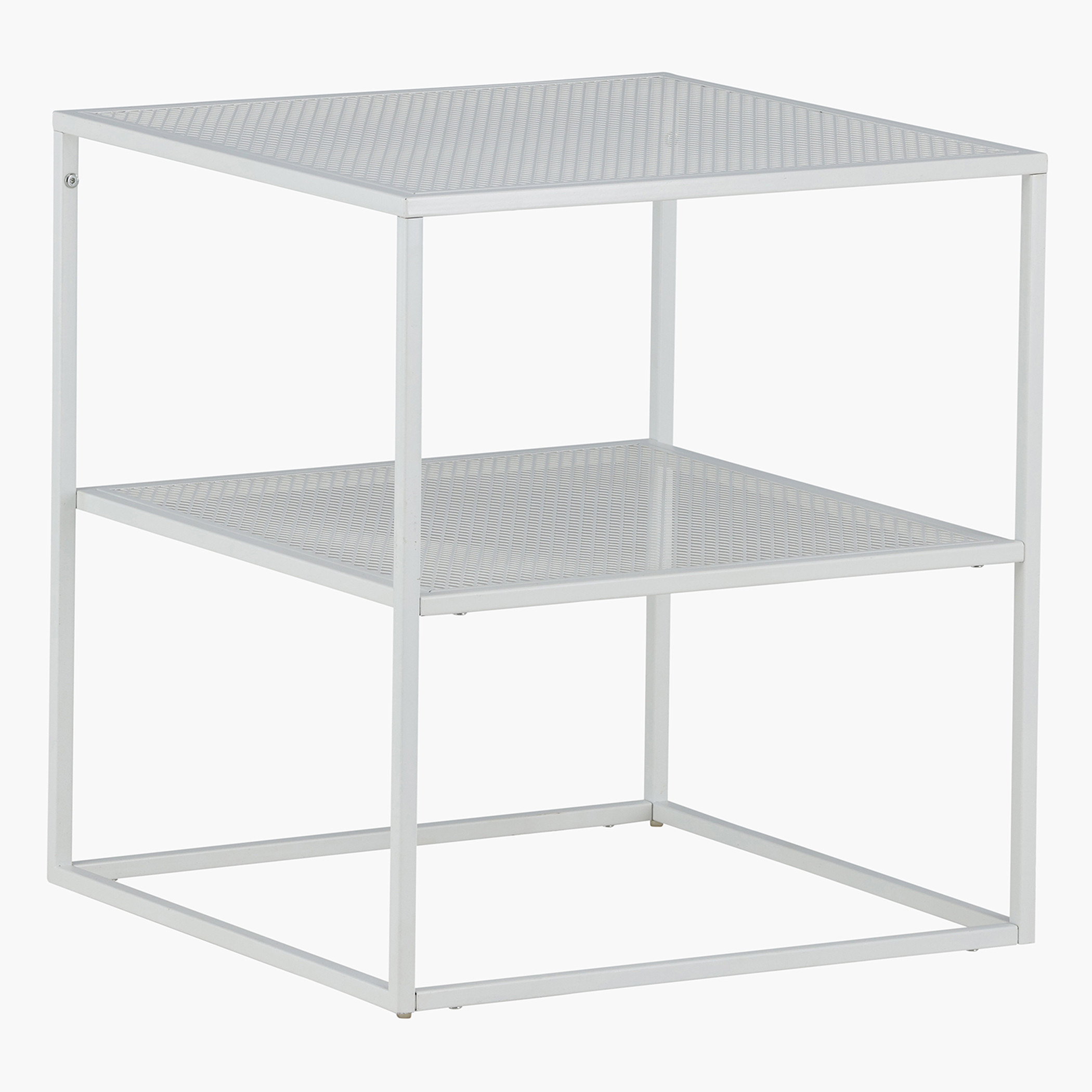 Shop Square Metal Top Side Table with Shelf - 55x55x60 cms Online ...