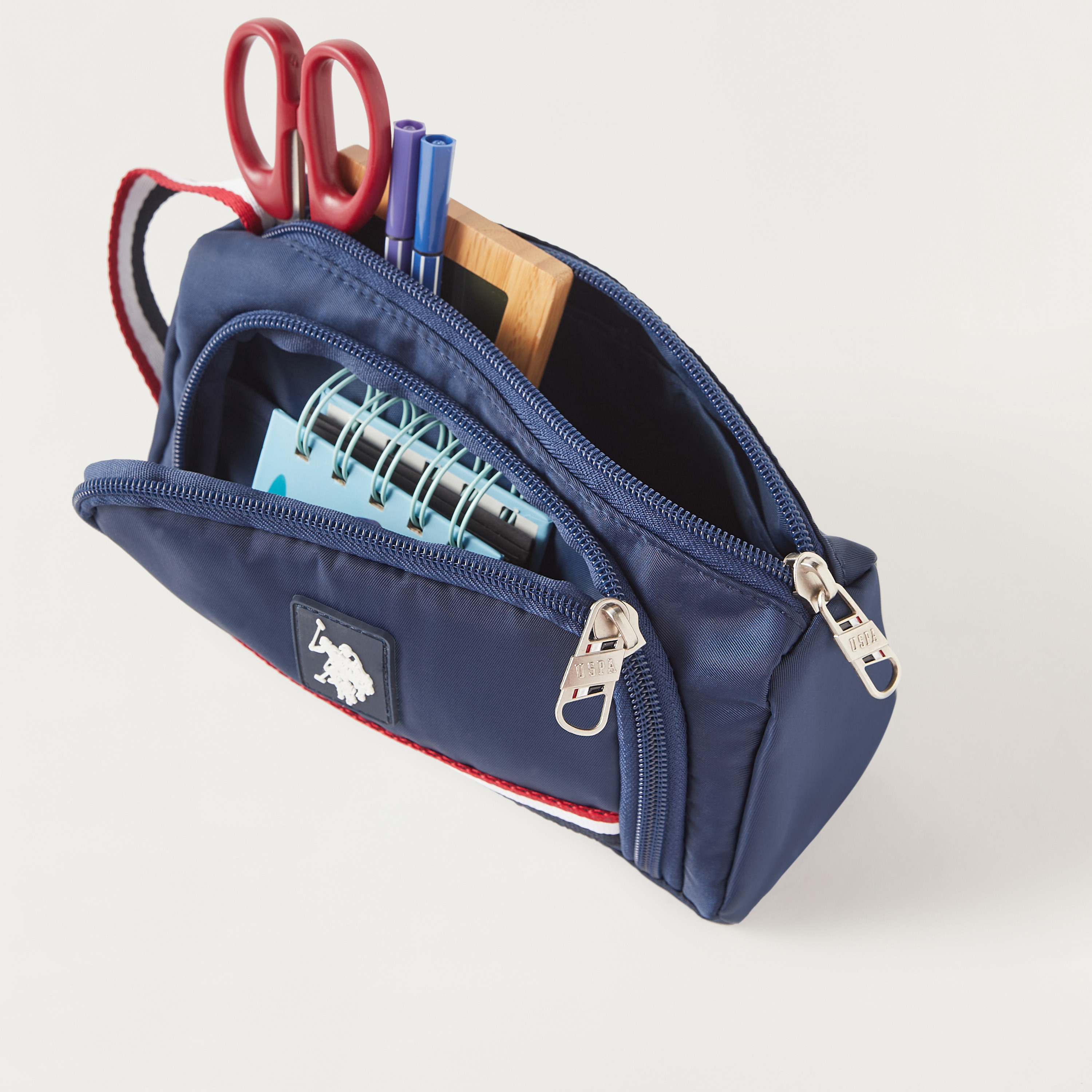 US POLO ASSN. Solid Pencil Pouch with Zip Closure Online | Kids' School ...