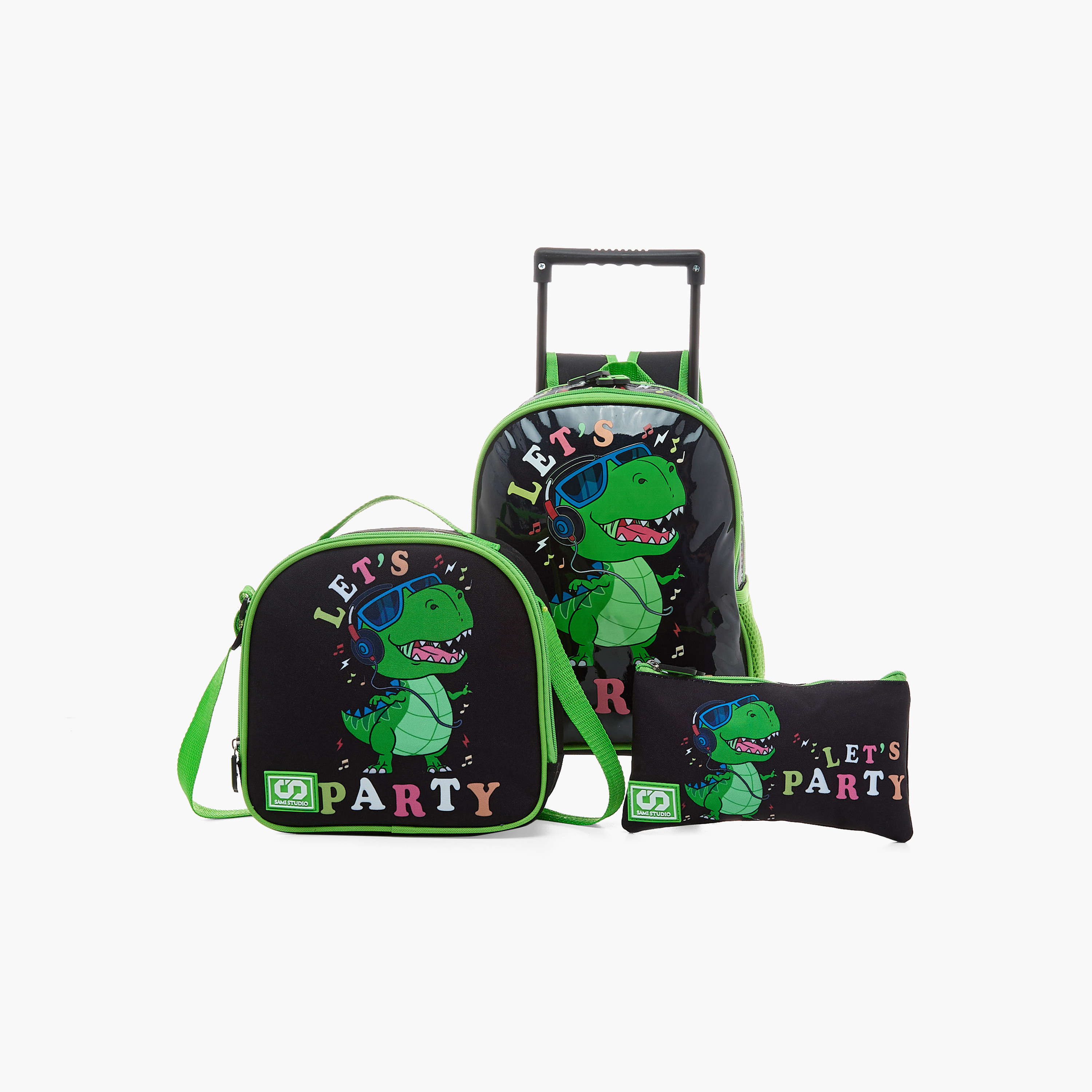Buy SAMI STUDIO Dinosaur Print 12-inch Trolley Backpack with Lunch Bag ...
