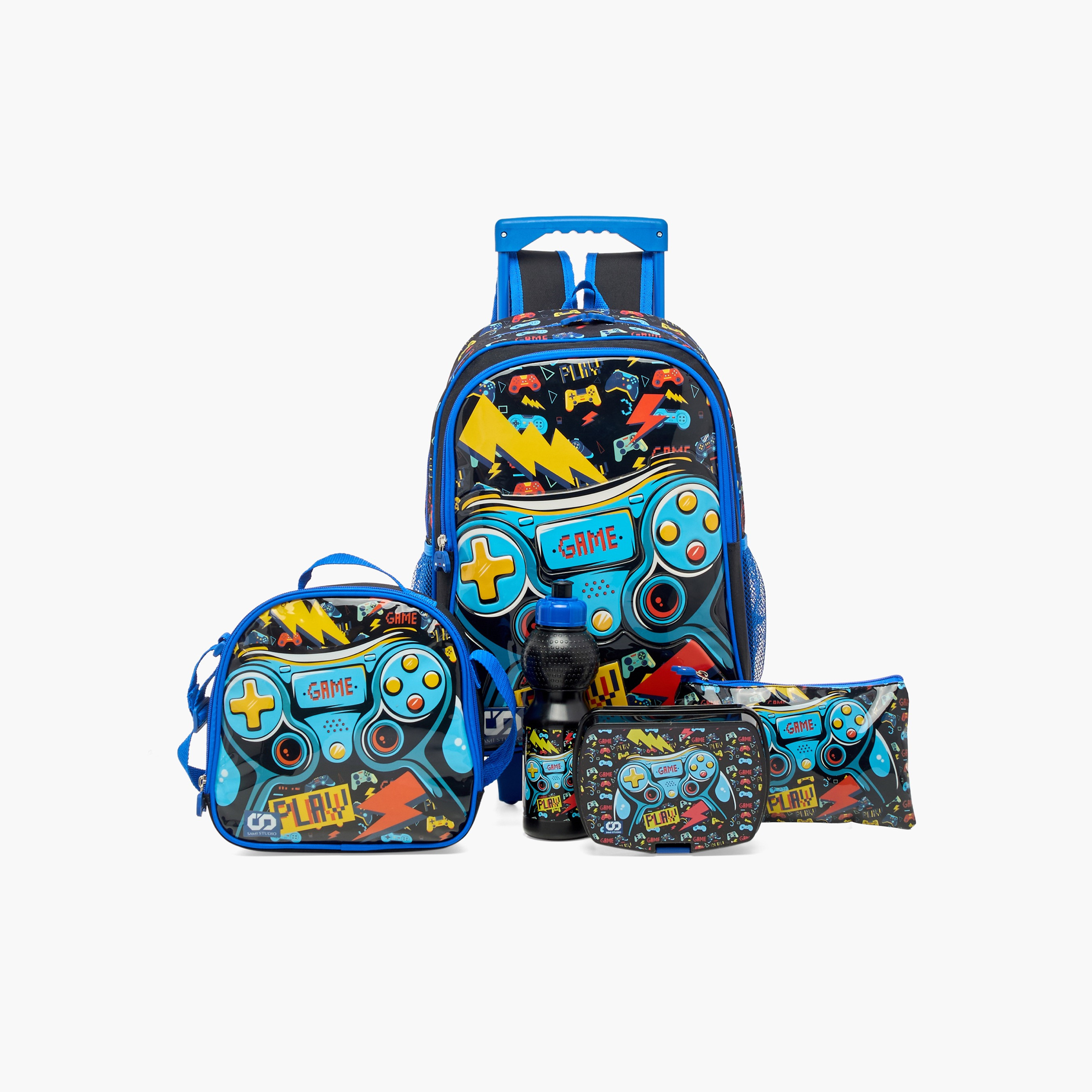 Shop SAMI STUDIO 5-Piece Printed Trolley Backpack Set - 34x20x48 cms ...
