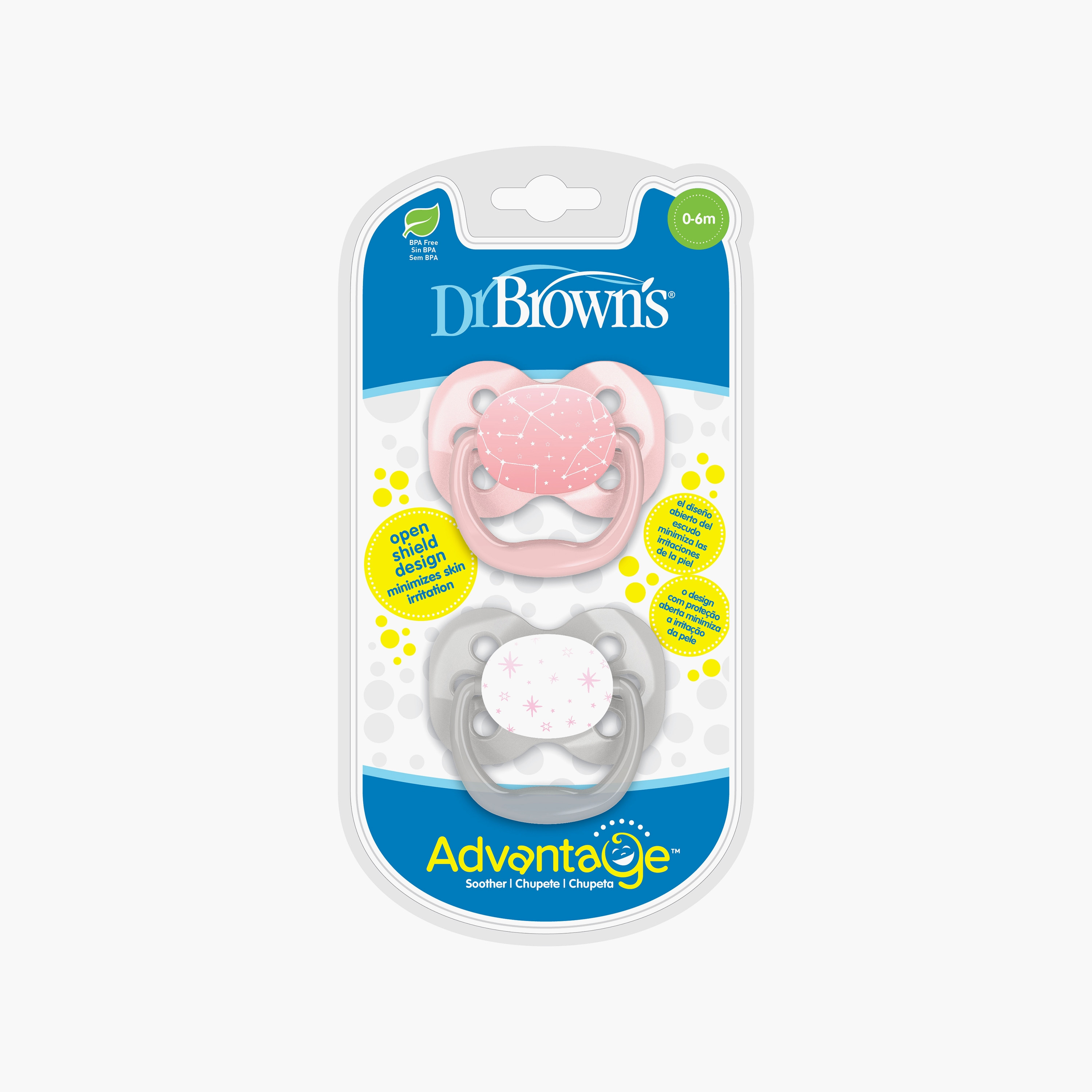 Buy Dr. Brown's 2-Piece Advantage Glow in The Dark Pacifiers, Stage 1 ...