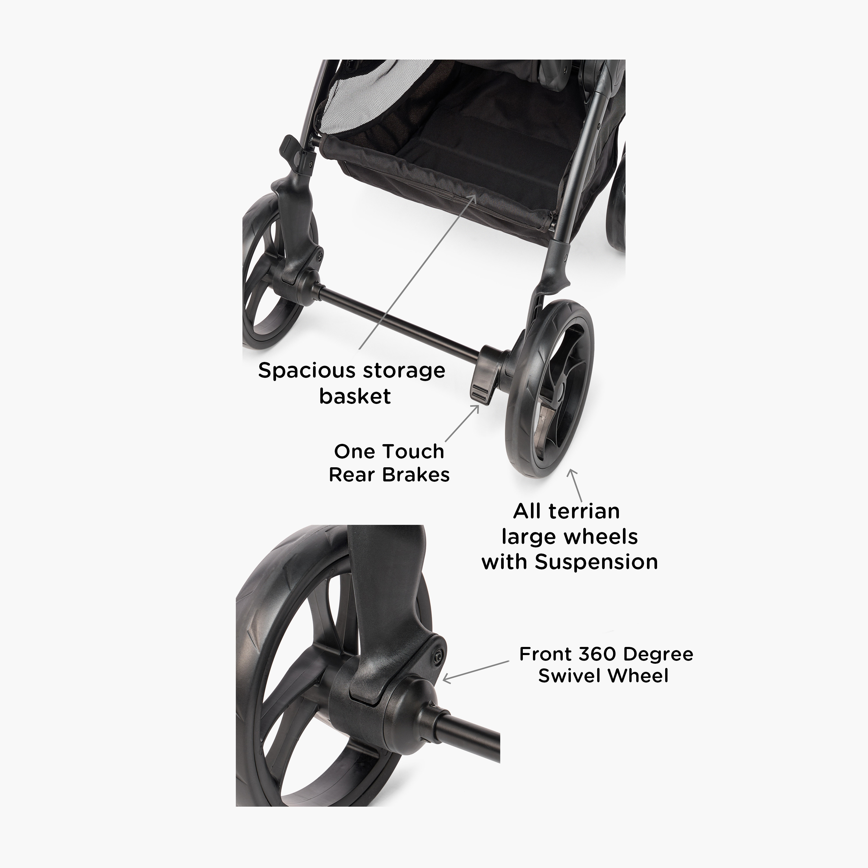 Buy Giggles Casual Stroller with Push Button Folding System, Wheel Lock ...