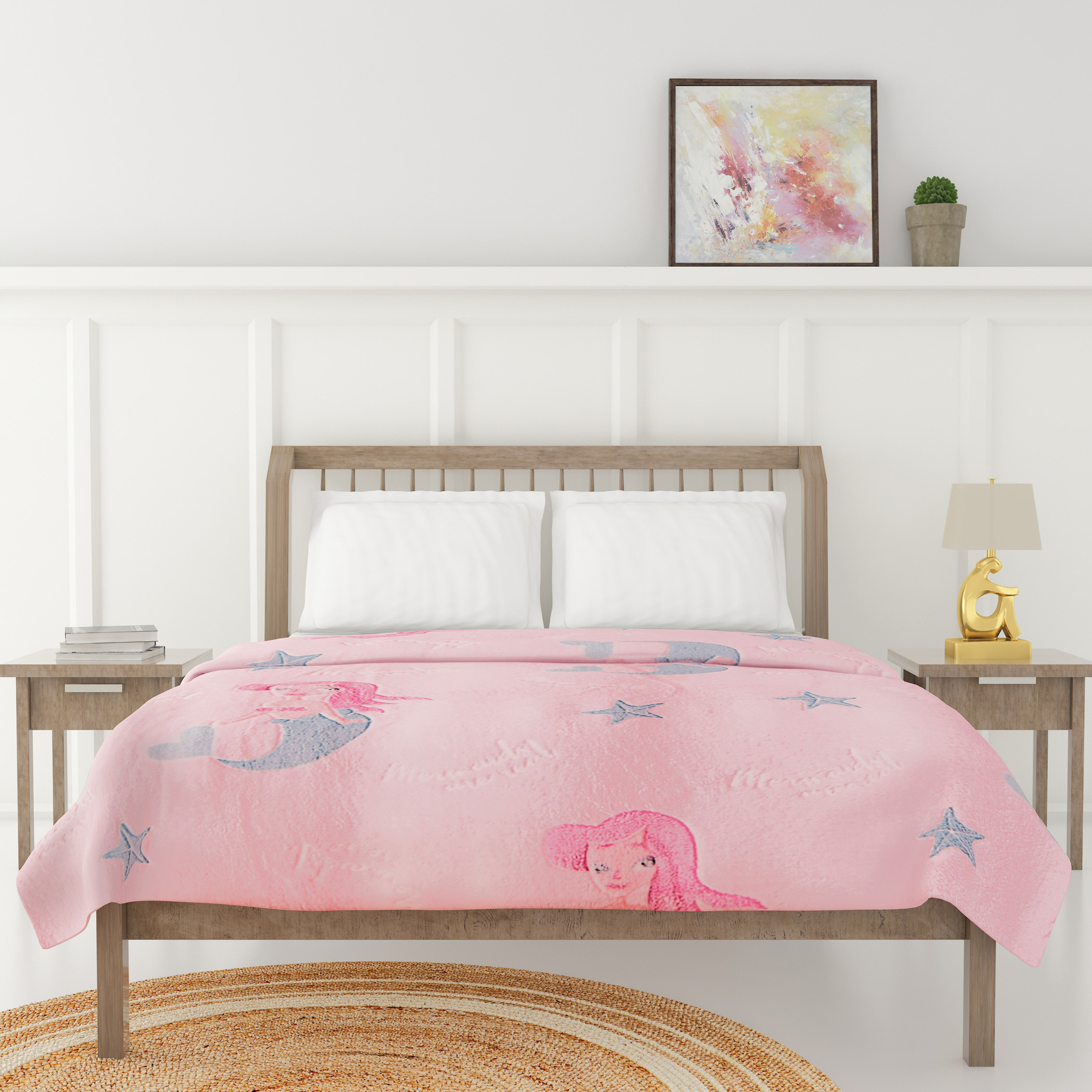 Shop Mermaid Print Glow-In-The-Dark Blanket - 127x152 cms Online ...