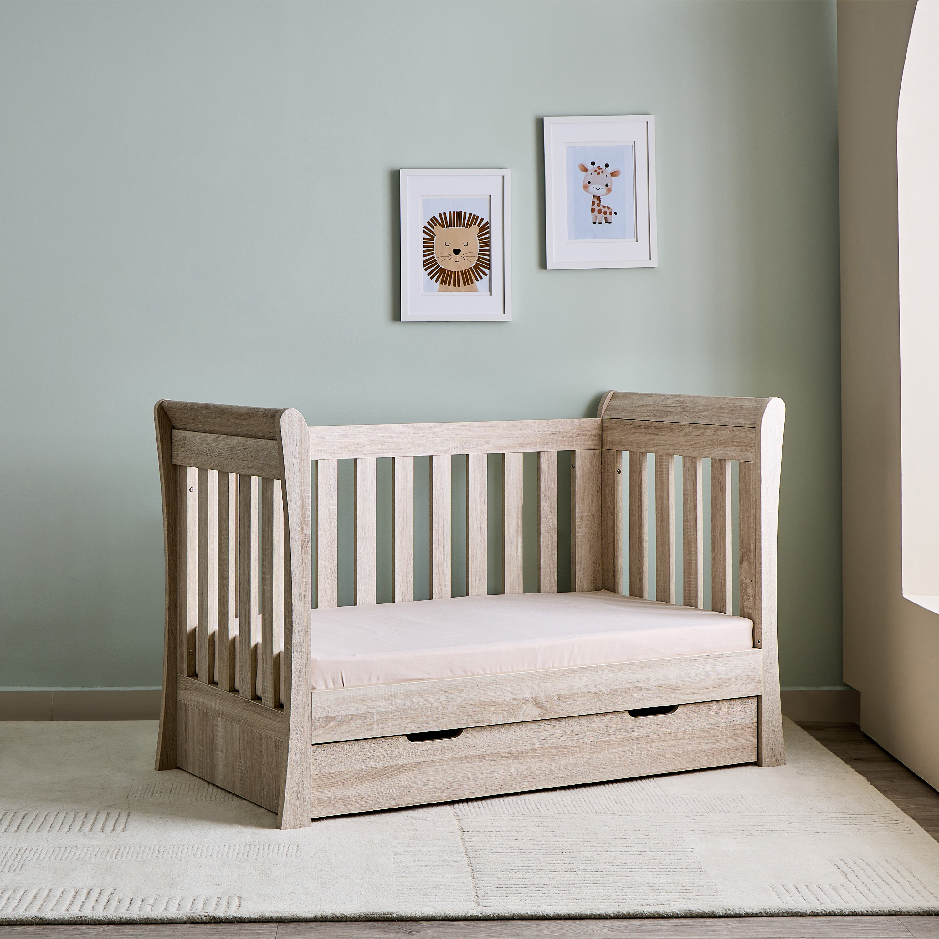 Buy Giggles Noble Convertible Crib with Drawer Online | Babyshop UAE