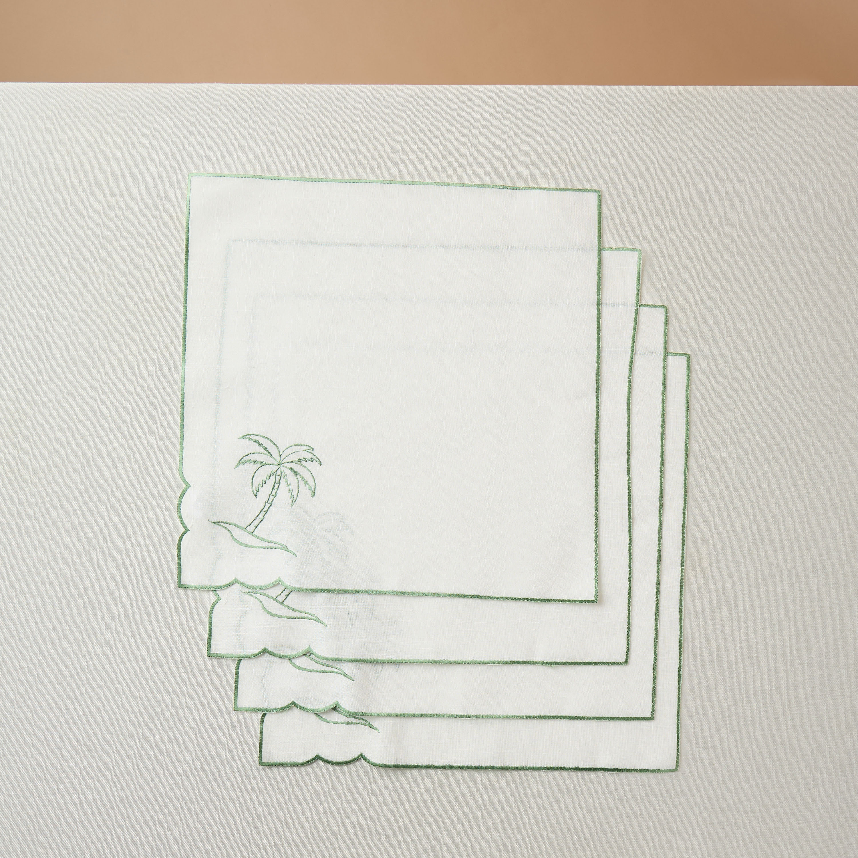 Buy Palm 4-Piece Embroidered Napkin Set Online | Centrepoint Qatar