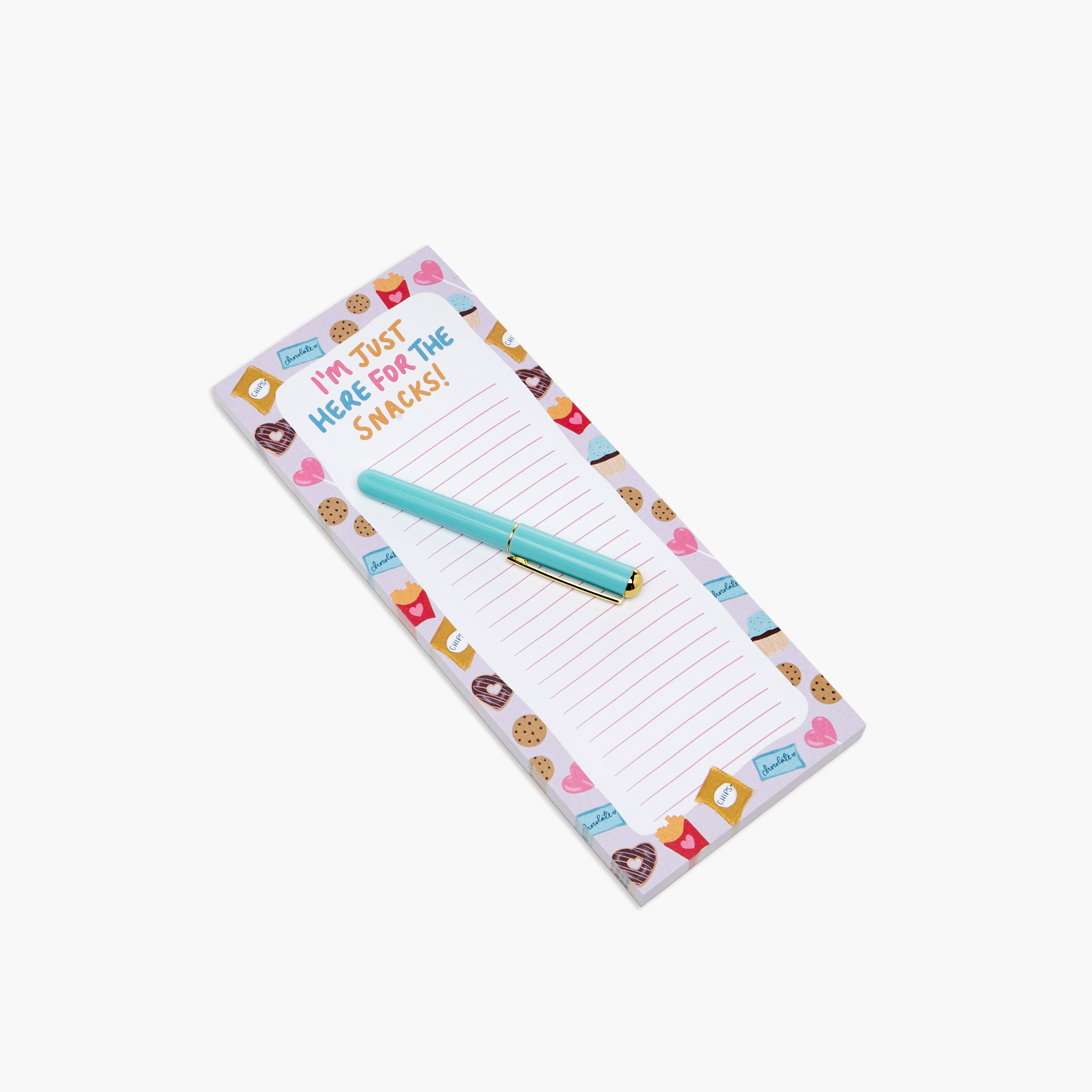 Shop Snacks Print Ruled Notepad and Pen Set Online | Splash UAE
