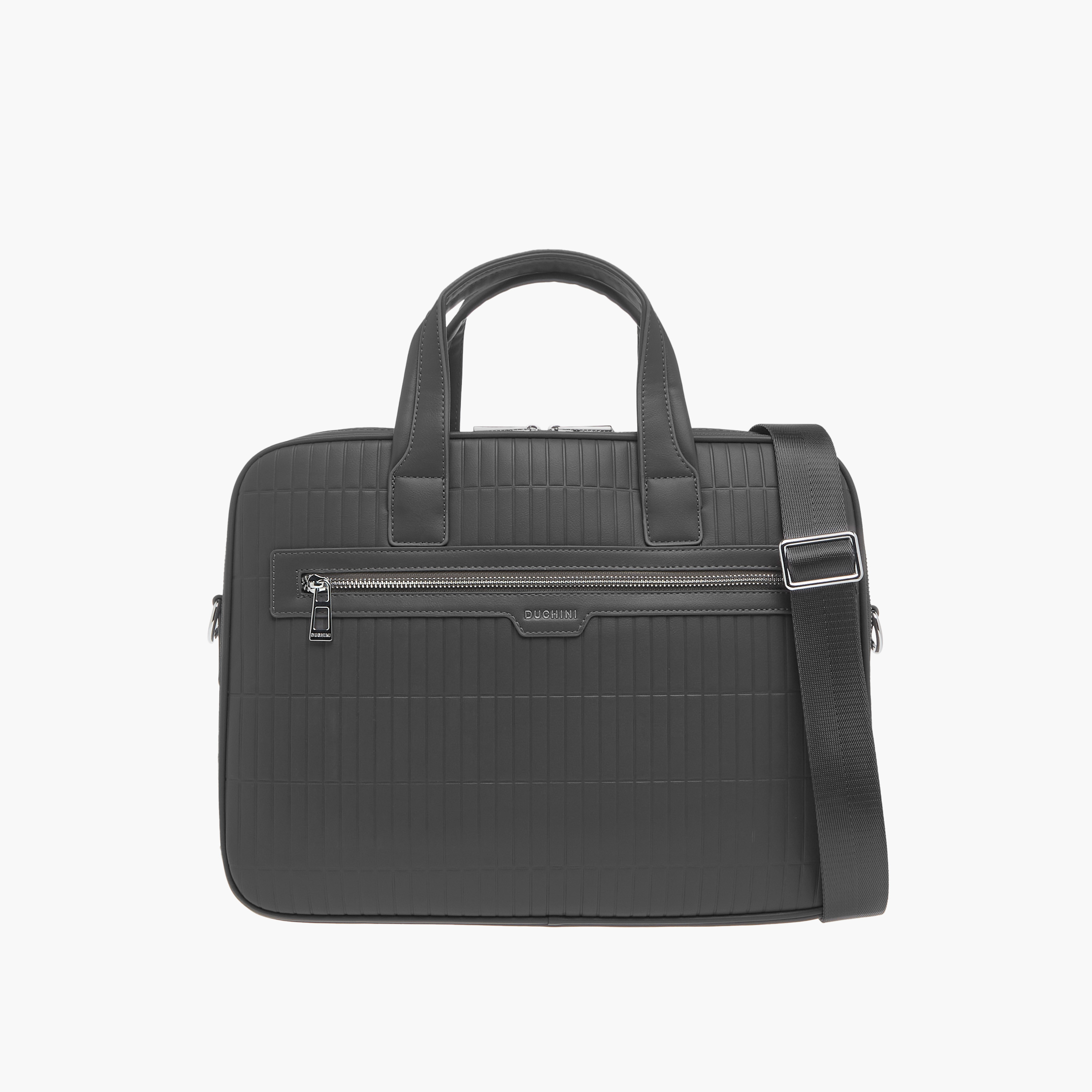 Shop Duchini Panelled Laptop Bag with Handles and Detachable Strap ...