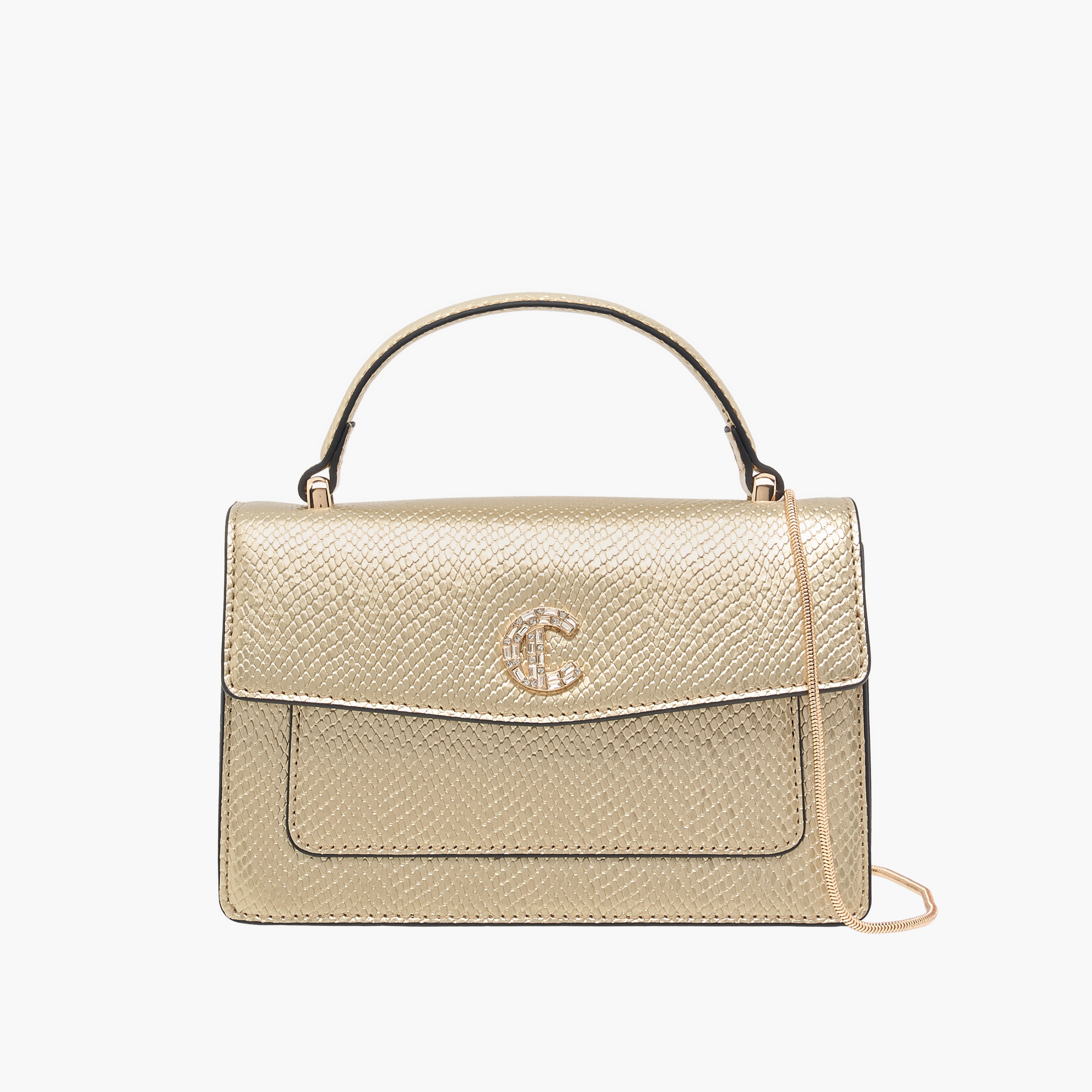 Shop Le Confort Textured Satchel Bag with Magnetic Closure Online ...