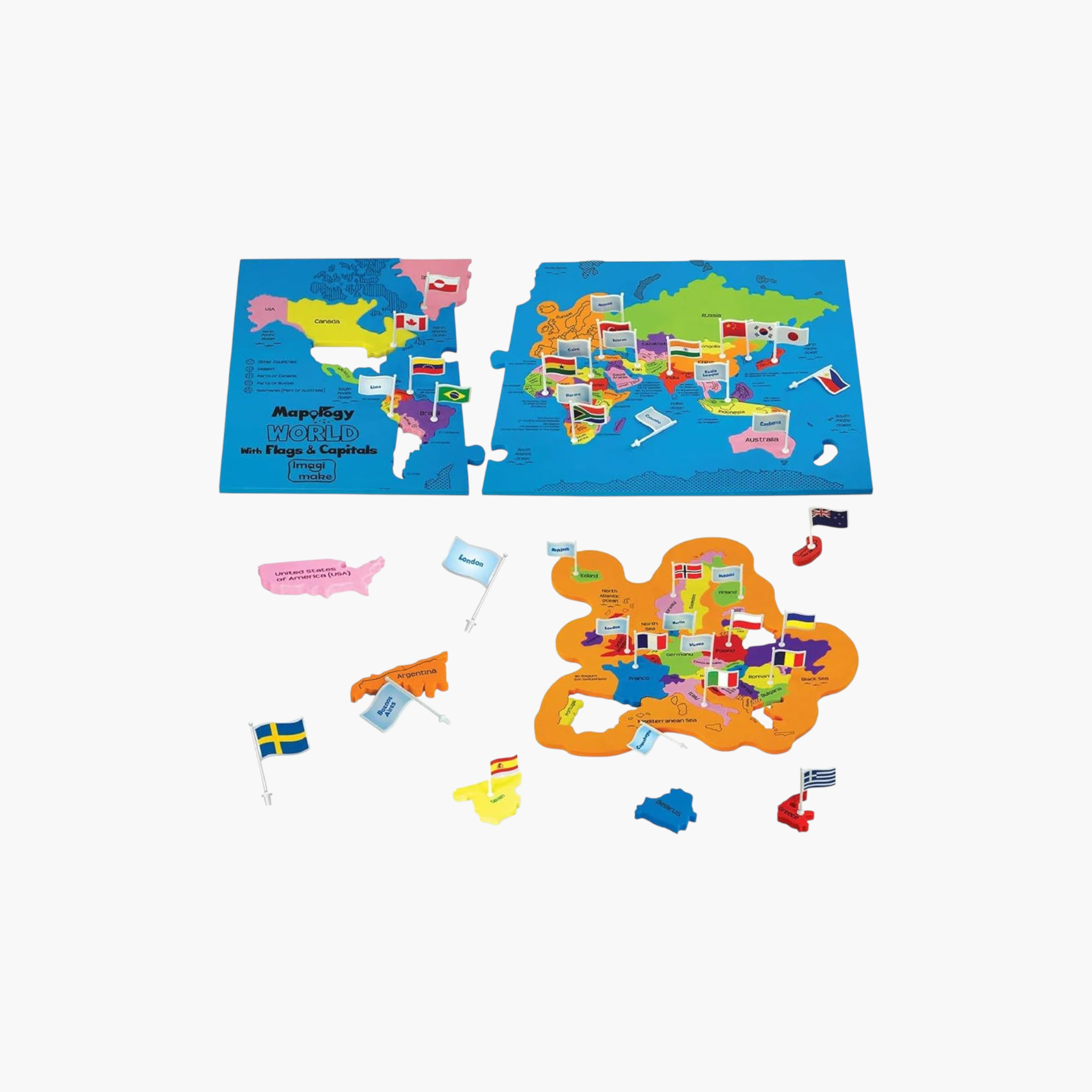 Mapology World Puzzle with Flags and Capitals Online | Baby & Kids Toys ...