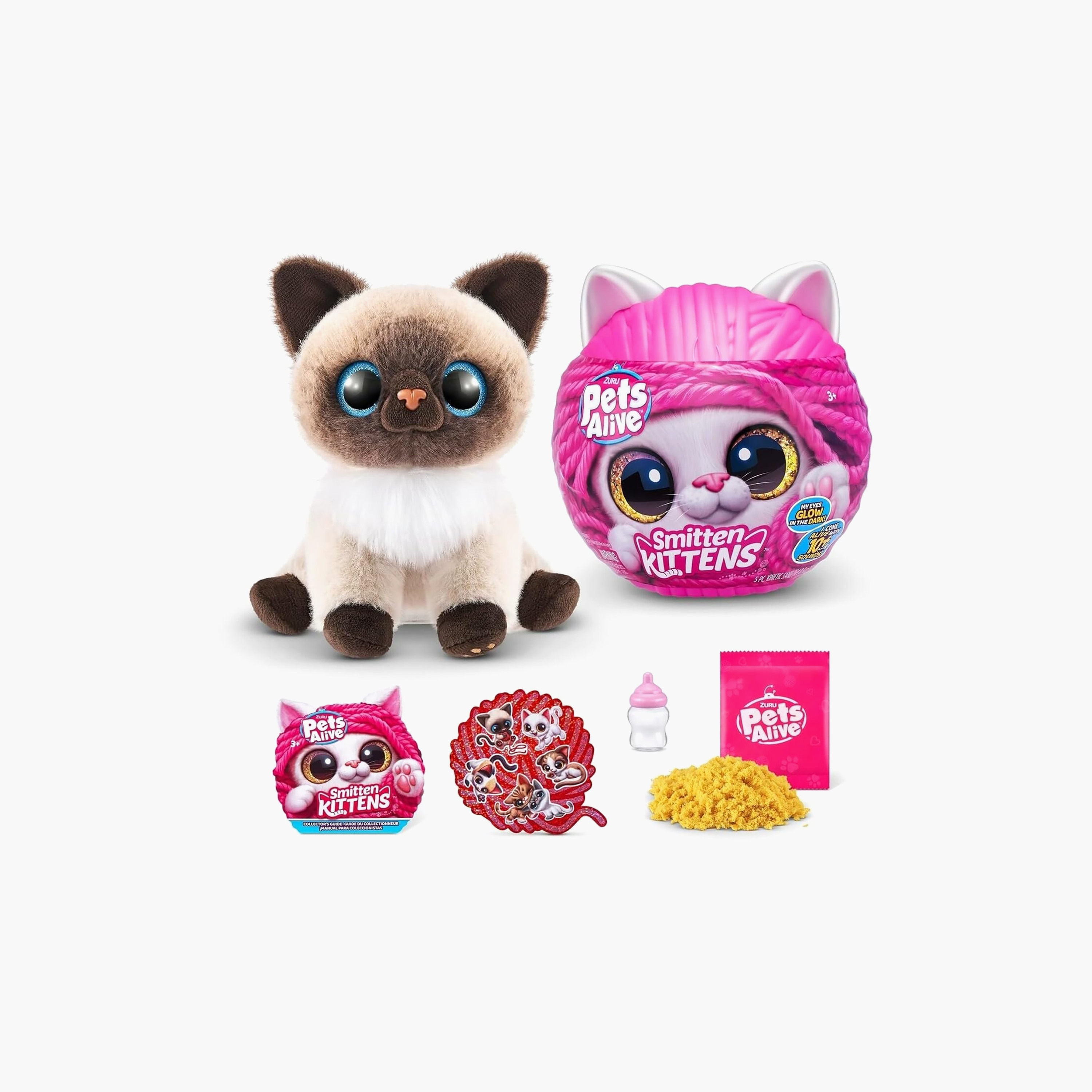 Zuru 8-Piece Plush Pets Alive Smitten Kittens Interactive Kitten Series ...