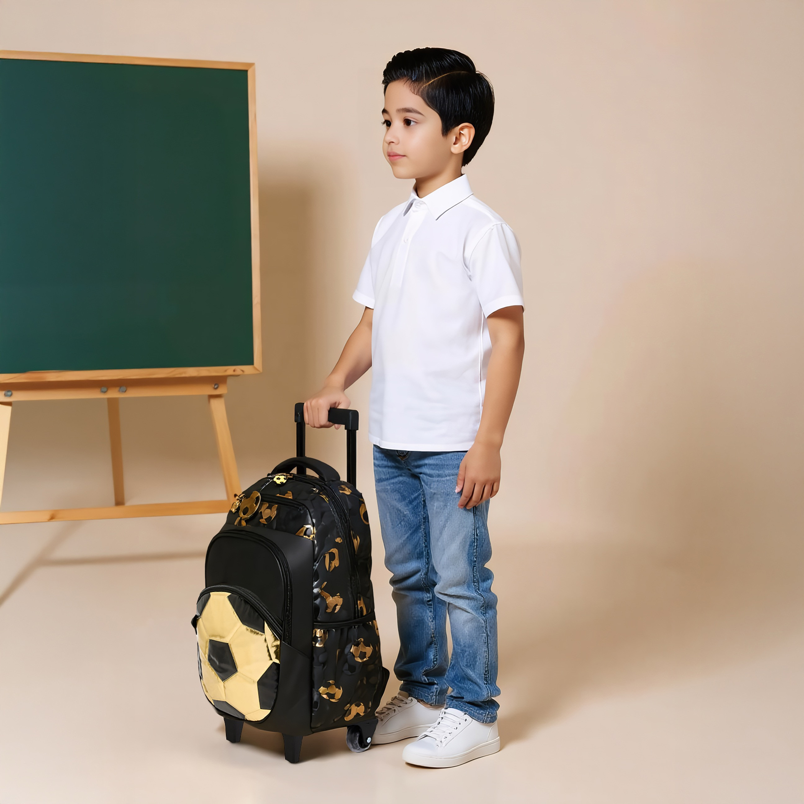 Shop Football Trolley Bag for Boys 5-8 Years with Retractable Handle ...
