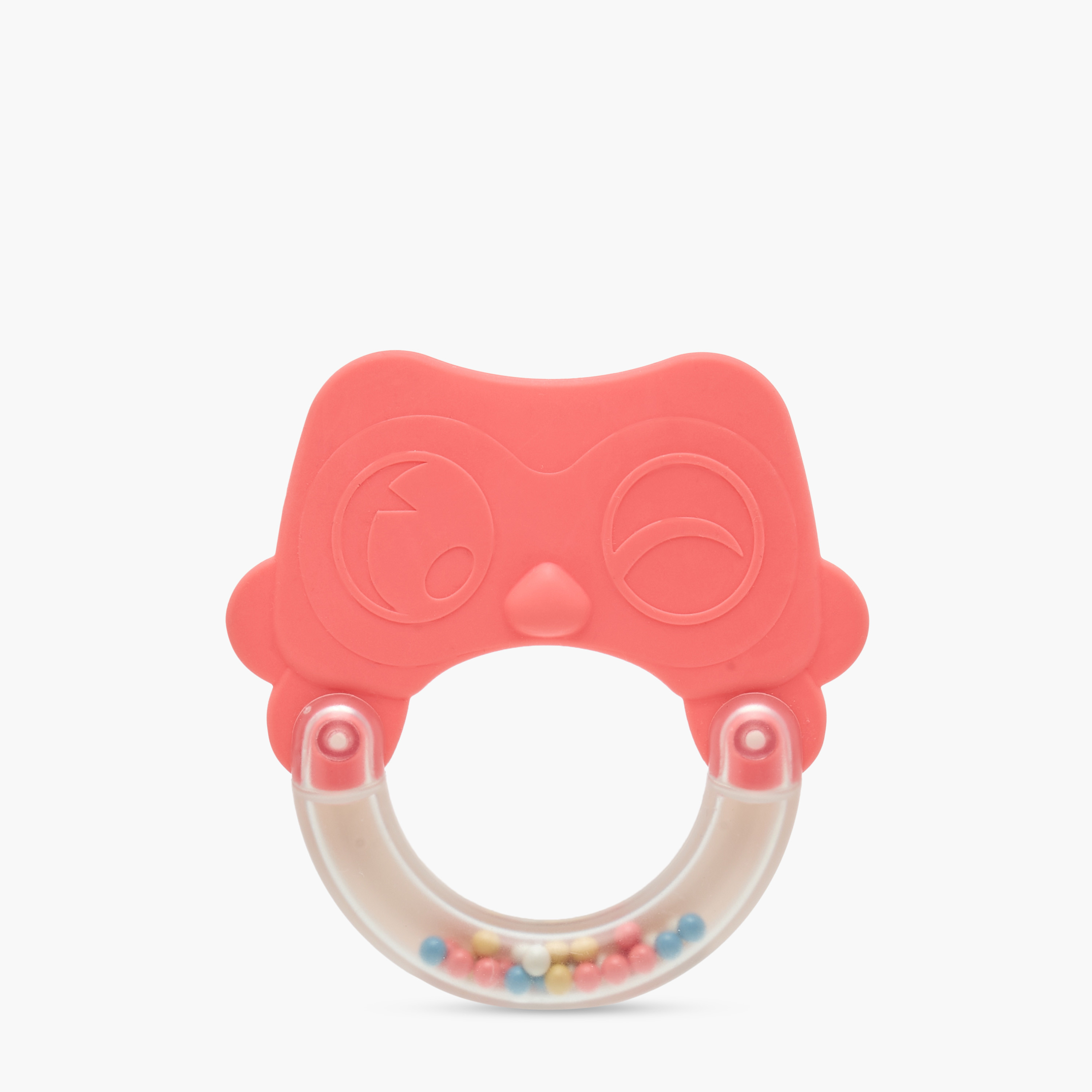 Shop Juniors Owl Silicone Sensory Teething Rattle with Beads Online ...