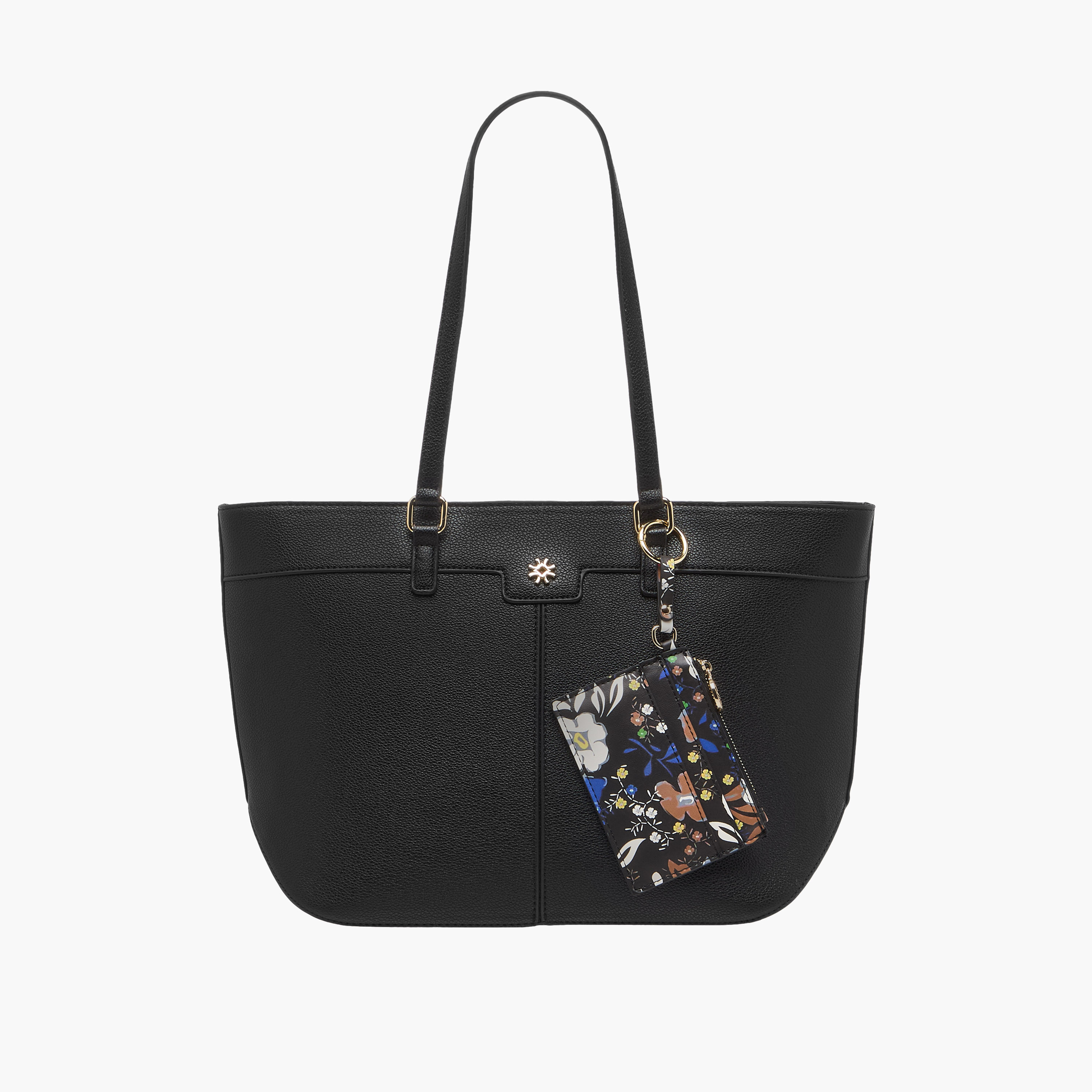 Shop Sasha Kodes Textured Tote Bag with Detachable Card Holder Online ...