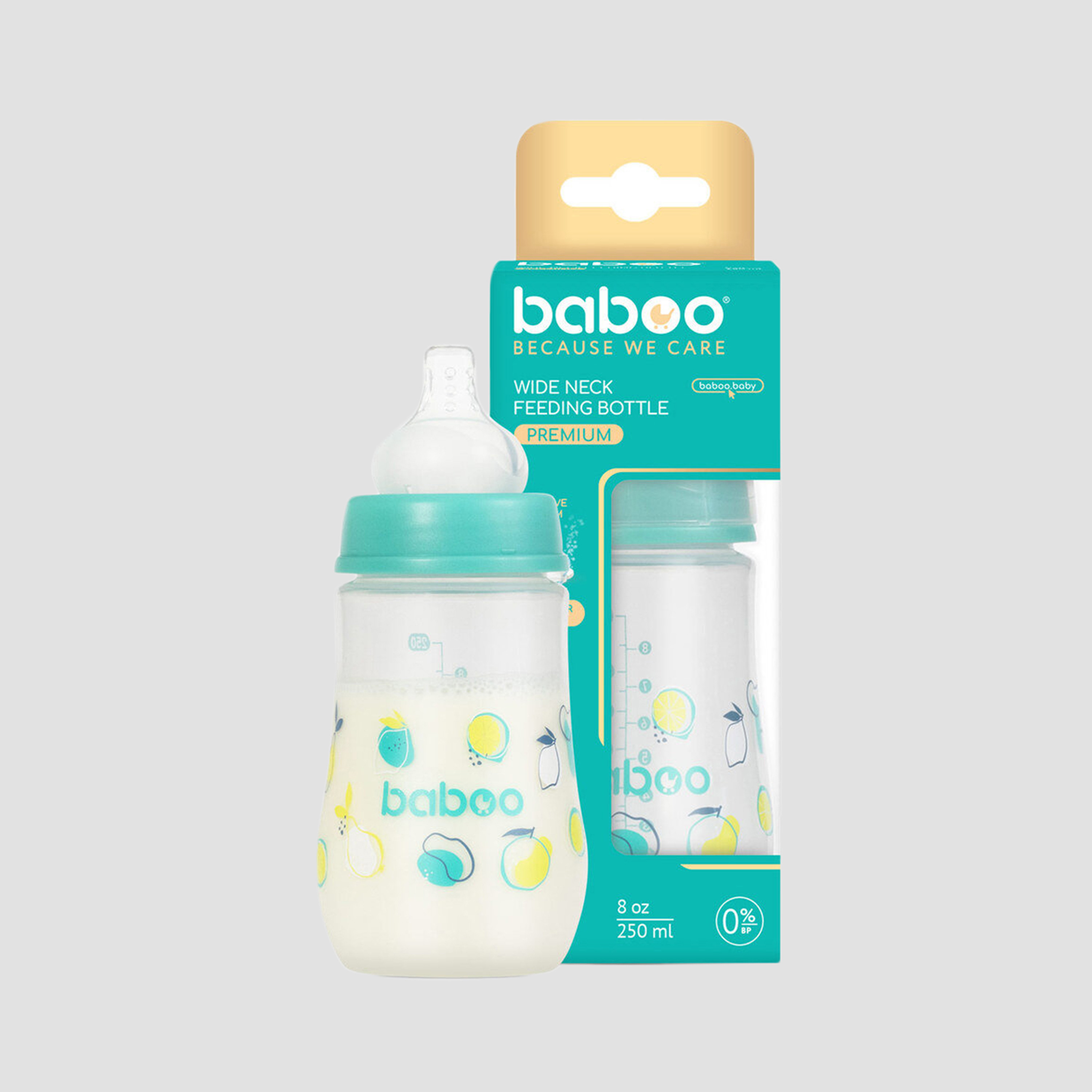 Buy Baboo Anti-Colic Wide Neck Feeding Bottle - 250 ml - Lagoon Fiesta ...