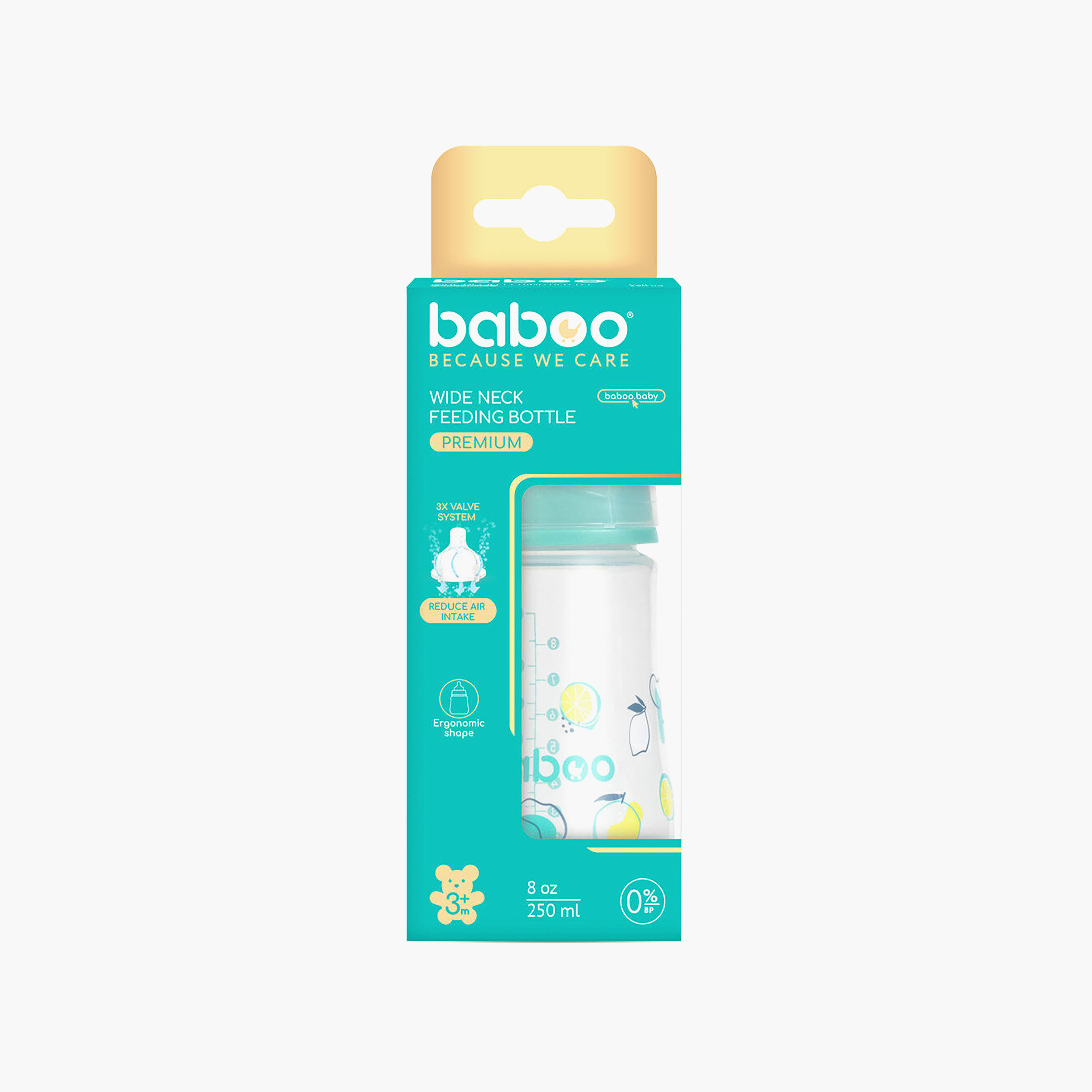 Buy Baboo Anti-Colic Wide Neck Feeding Bottle - 250 ml - Lagoon Fiesta ...
