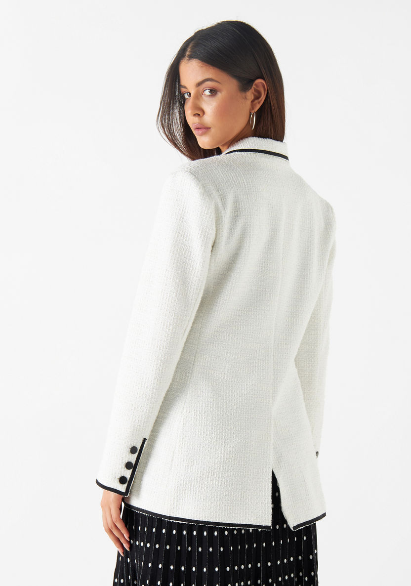 Buy Womens Iconic Textured Blazer With Notch Lapel And Pockets Online