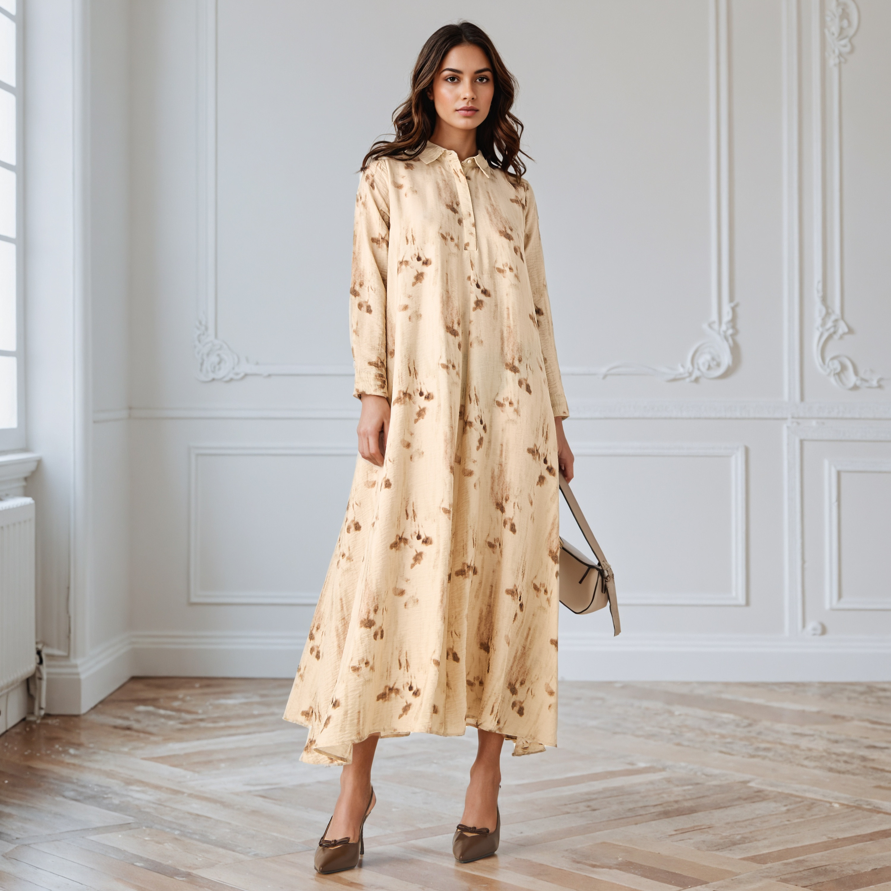 Buy Iconic Printed Collared Trapeze Dress Online | Centrepoint Kuwait