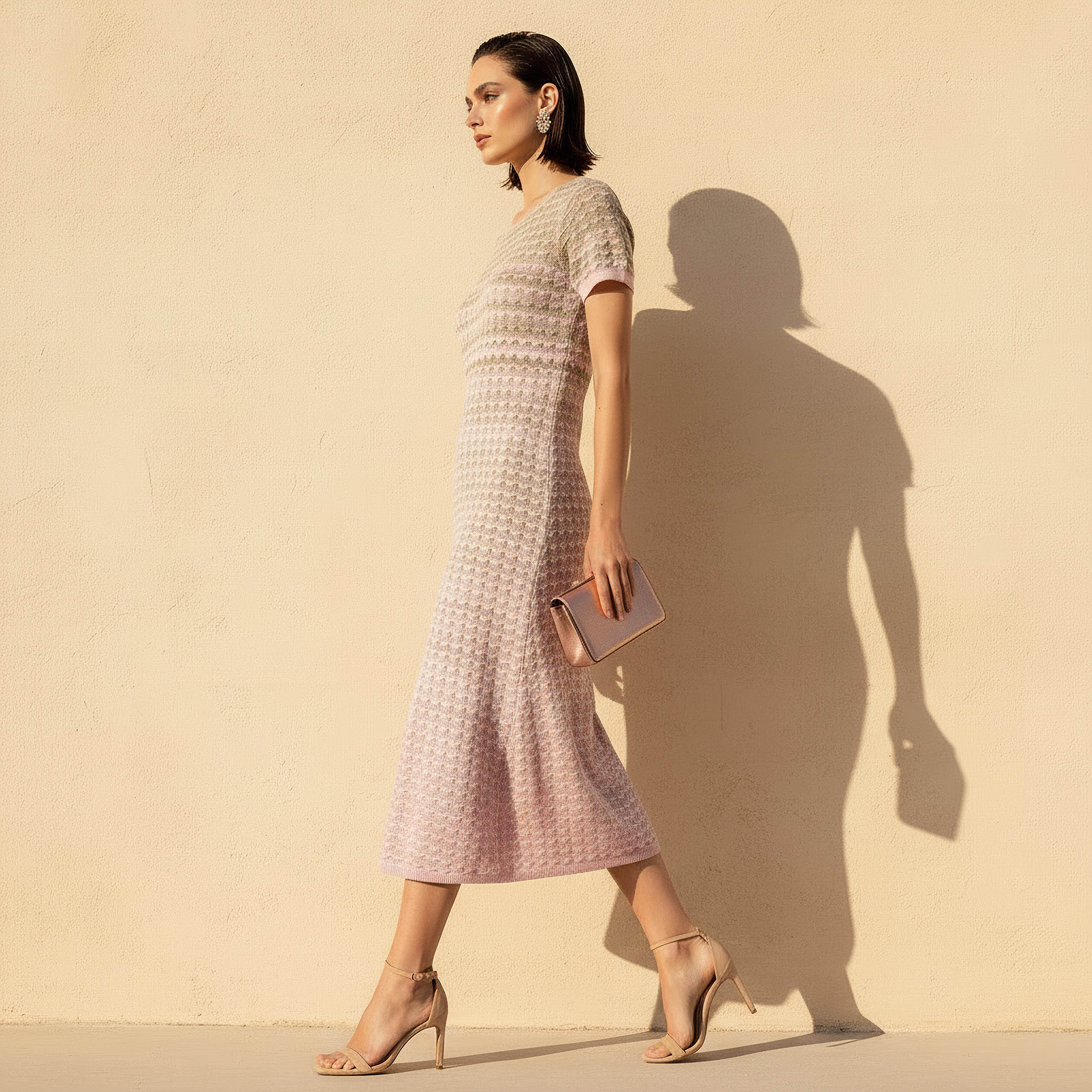 Buy Iconic Textured A-line Women Dress with Short Sleeves Online ...