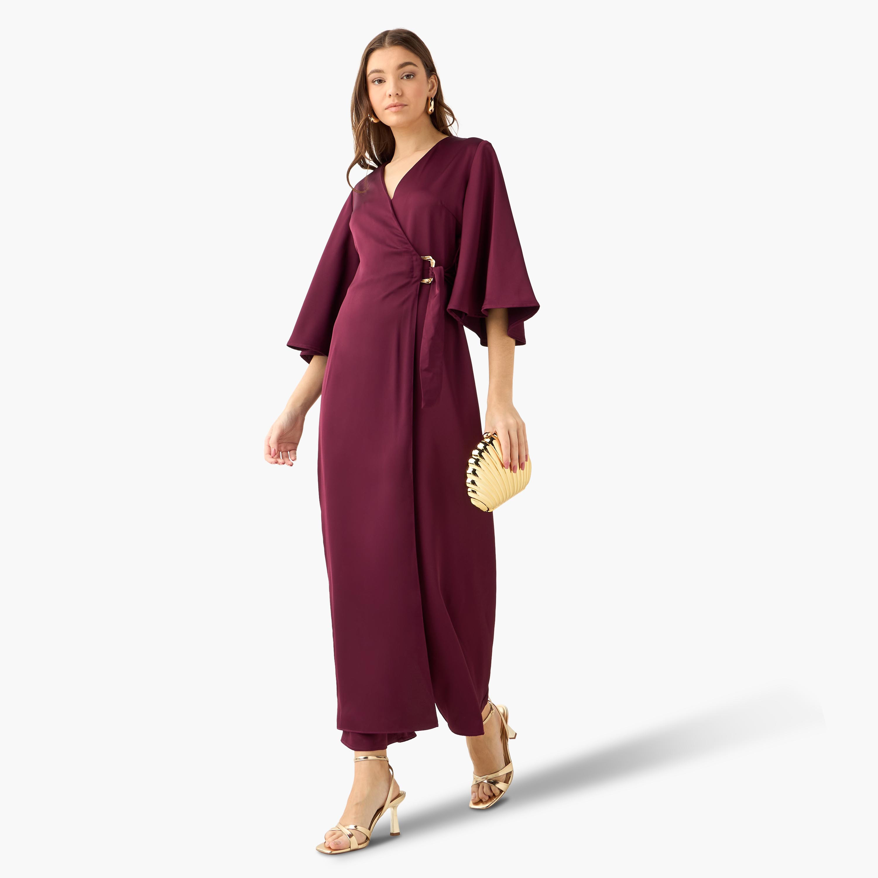 Shop Iconic Jumpsuit Front Wrap with Zip Closure Online | Splash UAE