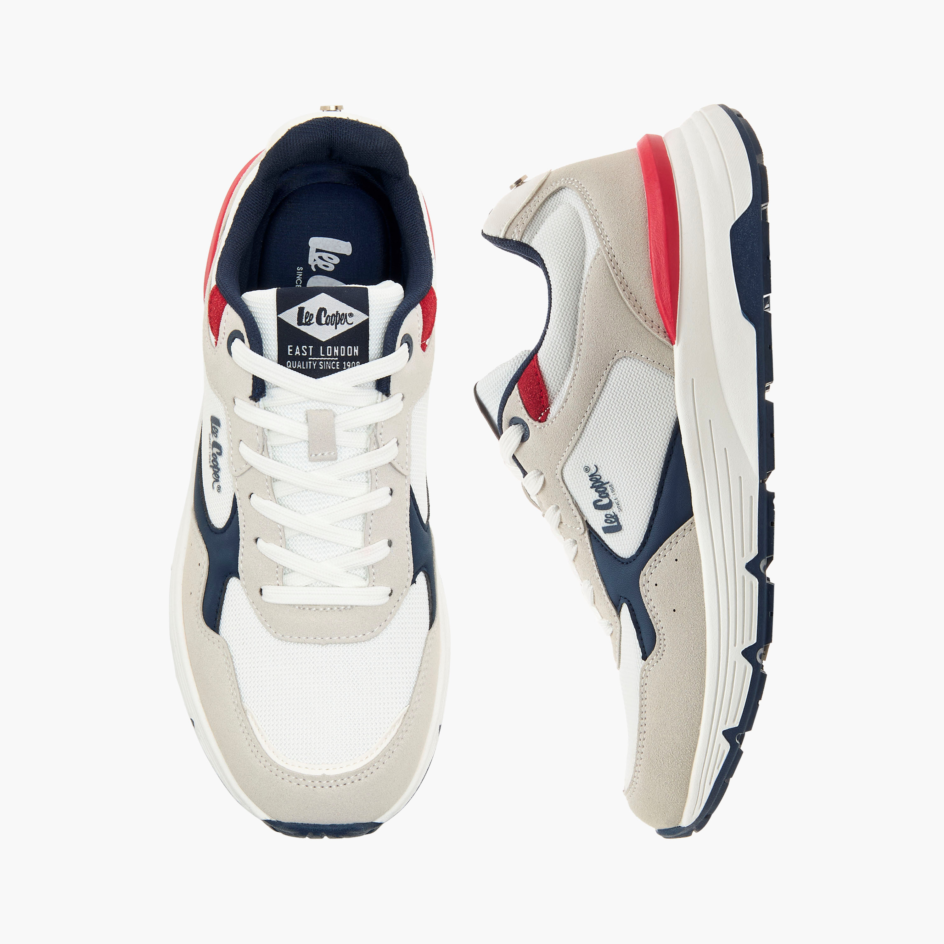 Shop Lee Cooper Men Panelled Lace-Up Sneakers Online | Centrepoint Kuwait