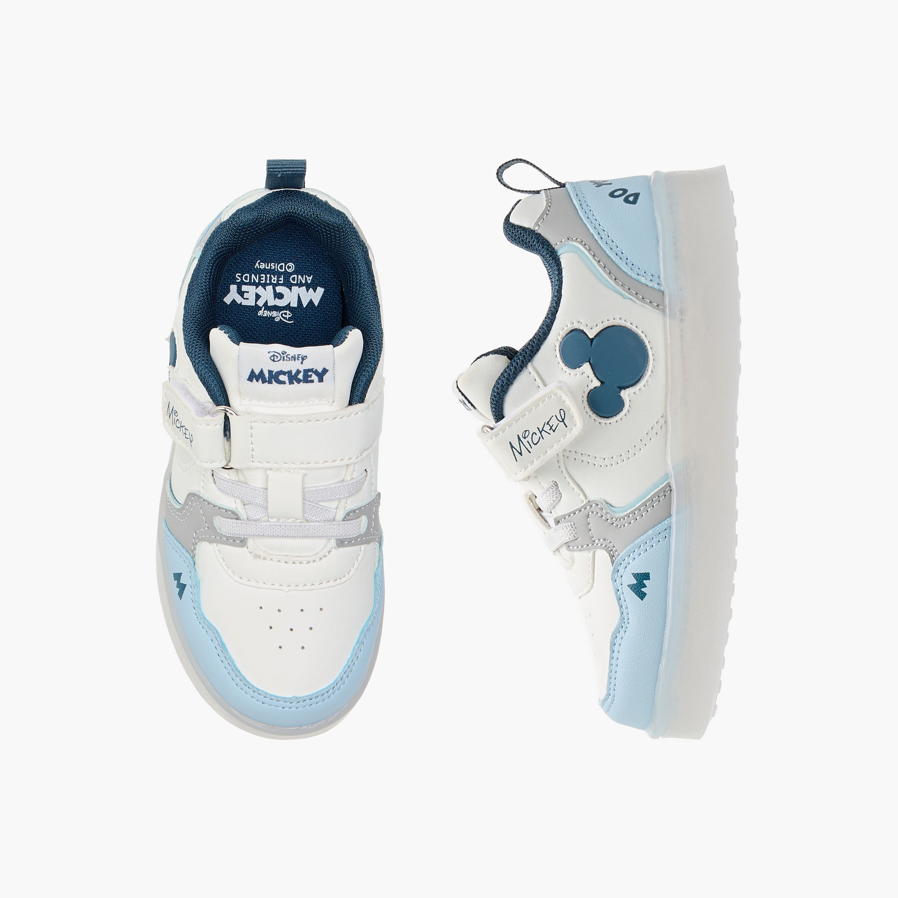 Shop Disney Mickey Mouse Applique Light-Up Sneakers with Hook and Loop ...