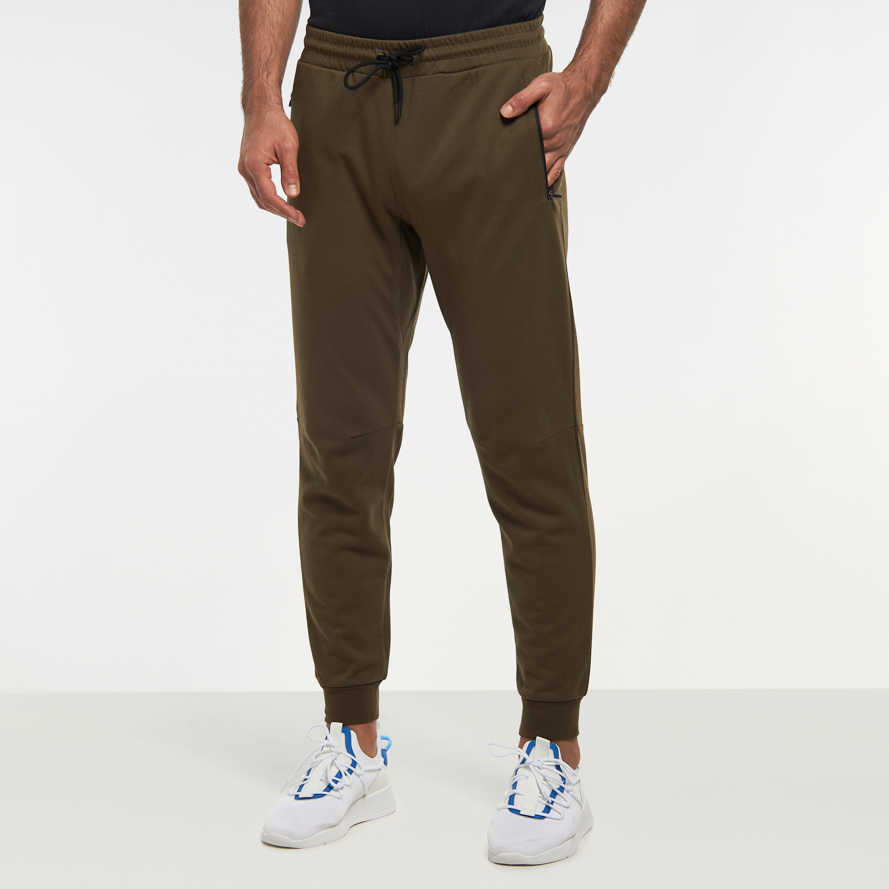 Shop Joggers with Drawstring Closure and Zipper Pockets Online | Splash UAE