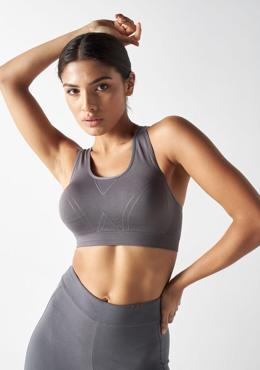 Buy Womens Textured Seamless Sports Bra With Racerback Online