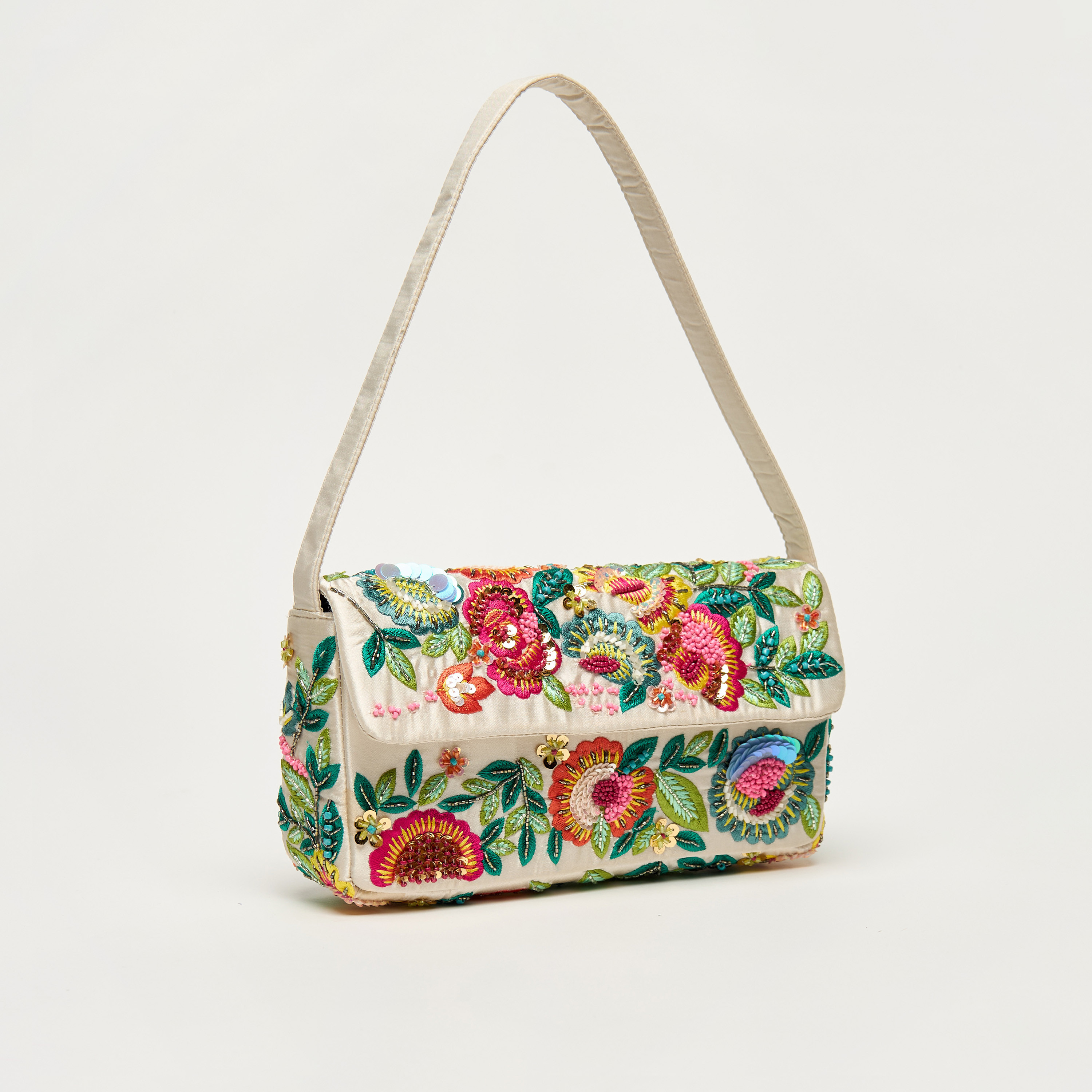 Shop Embellished Handbag with Button Closure Online | Splash UAE